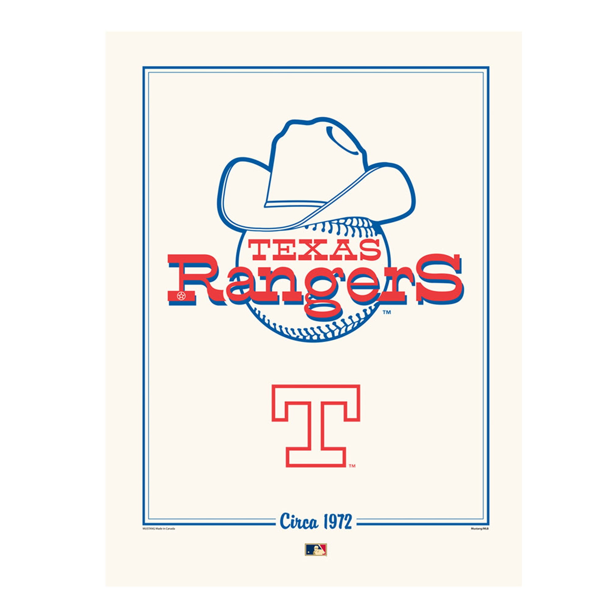 Texas Rangers 12" x 16" 1998 Cooperstown Logo Art Print - Walmart.com