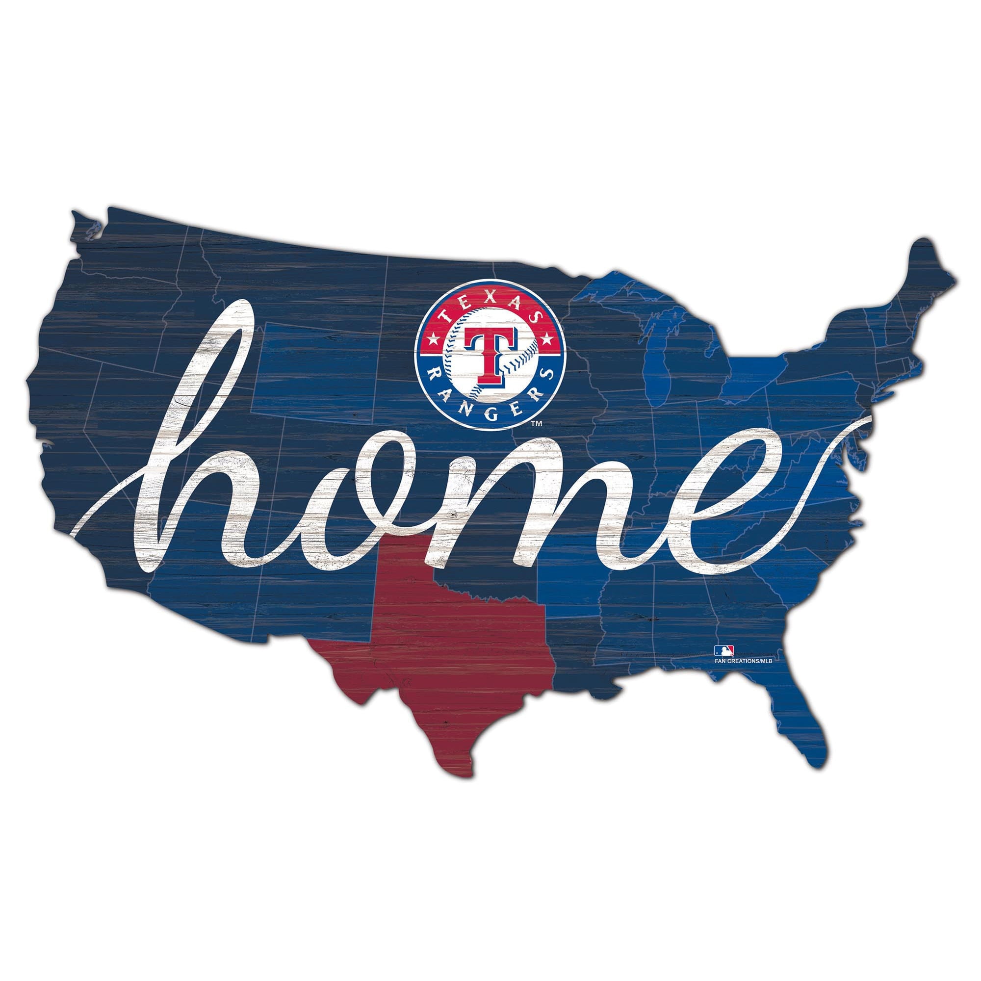 Texas Rangers 18'' x 18'' USA Shape Cutout Sign - Walmart.com