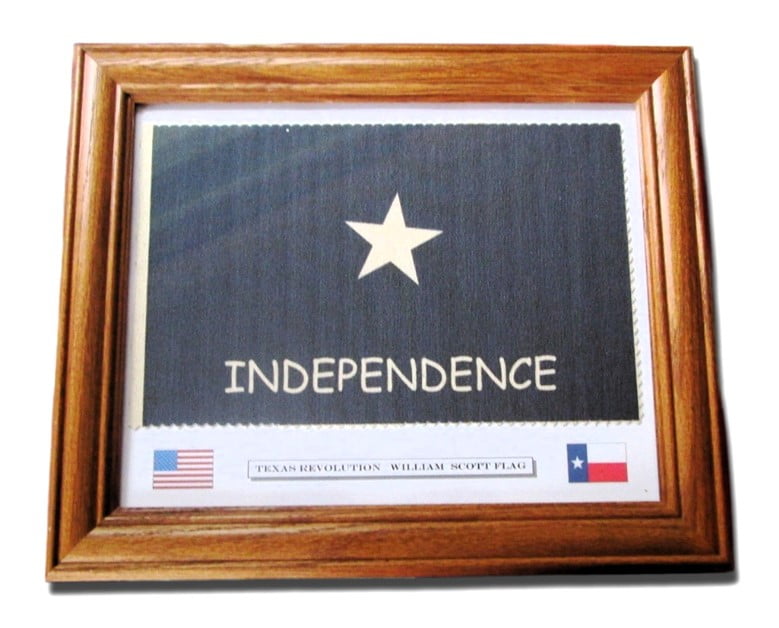 Texas Revolution Flag.. Framed Lone Star William Scott Flag - Walmart.com