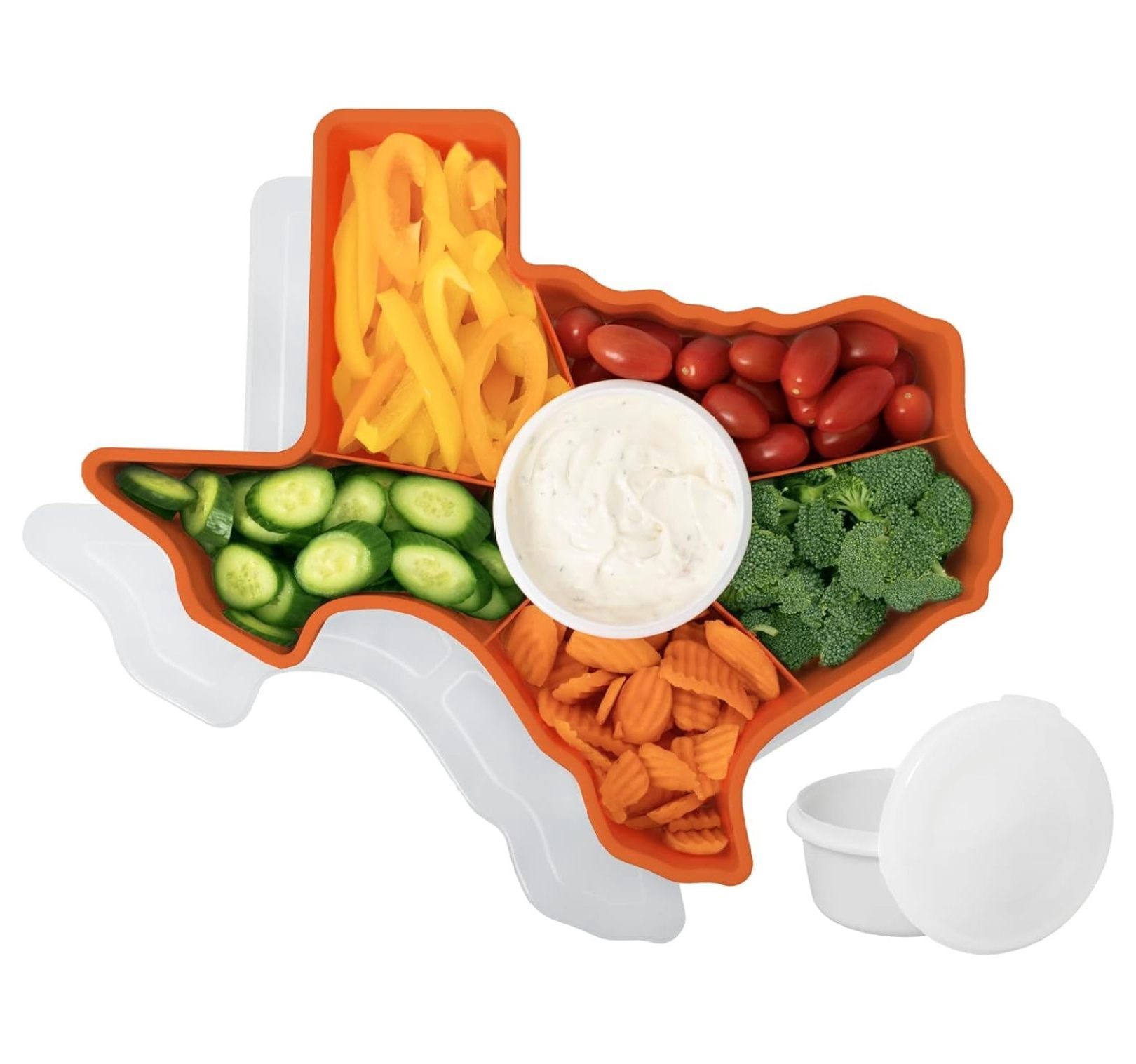 Texas Serving Tray - 6 Compartment Texas Snack Tray w/Dressing Cup ...