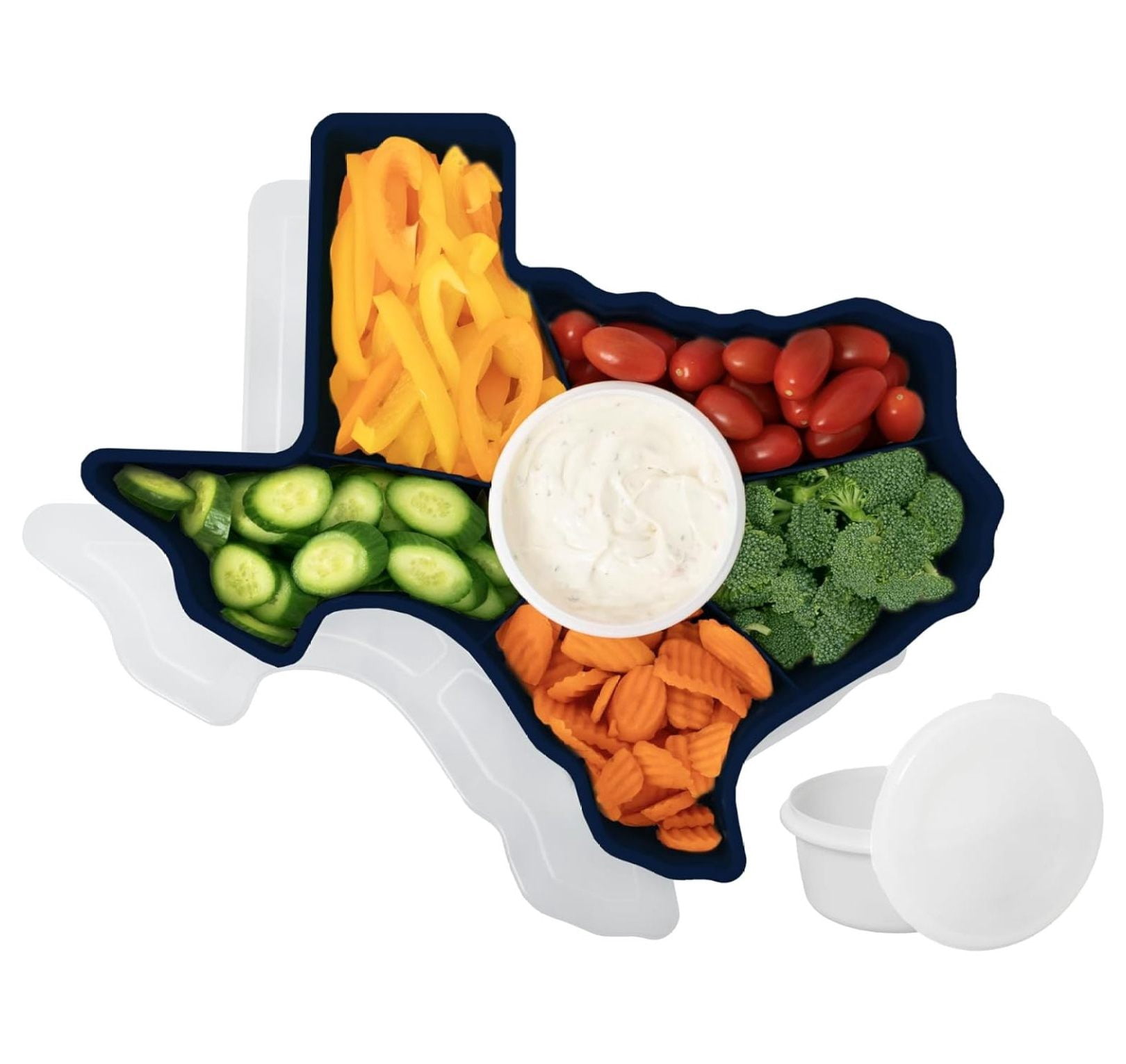 Texas Serving Tray - 6 Compartment Texas Snack Tray w/Dressing Cup ...