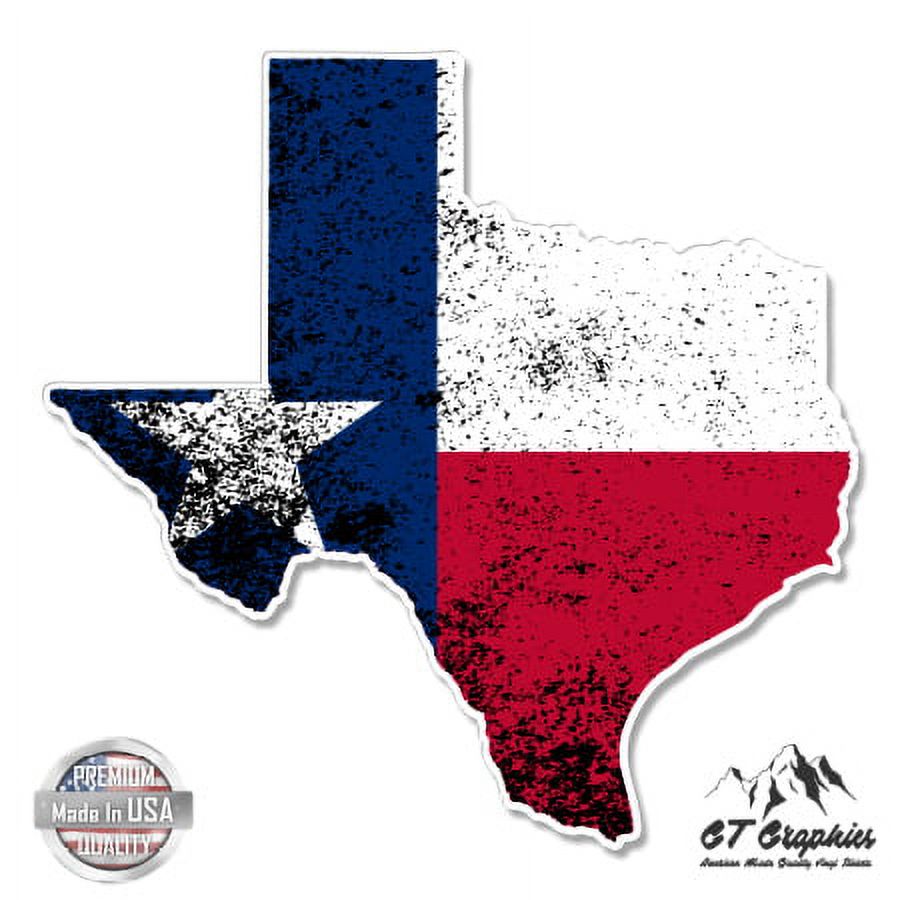 Texas Shape Flag Grunge - 12" Vinyl Sticker Waterproof Decal - Walmart.com