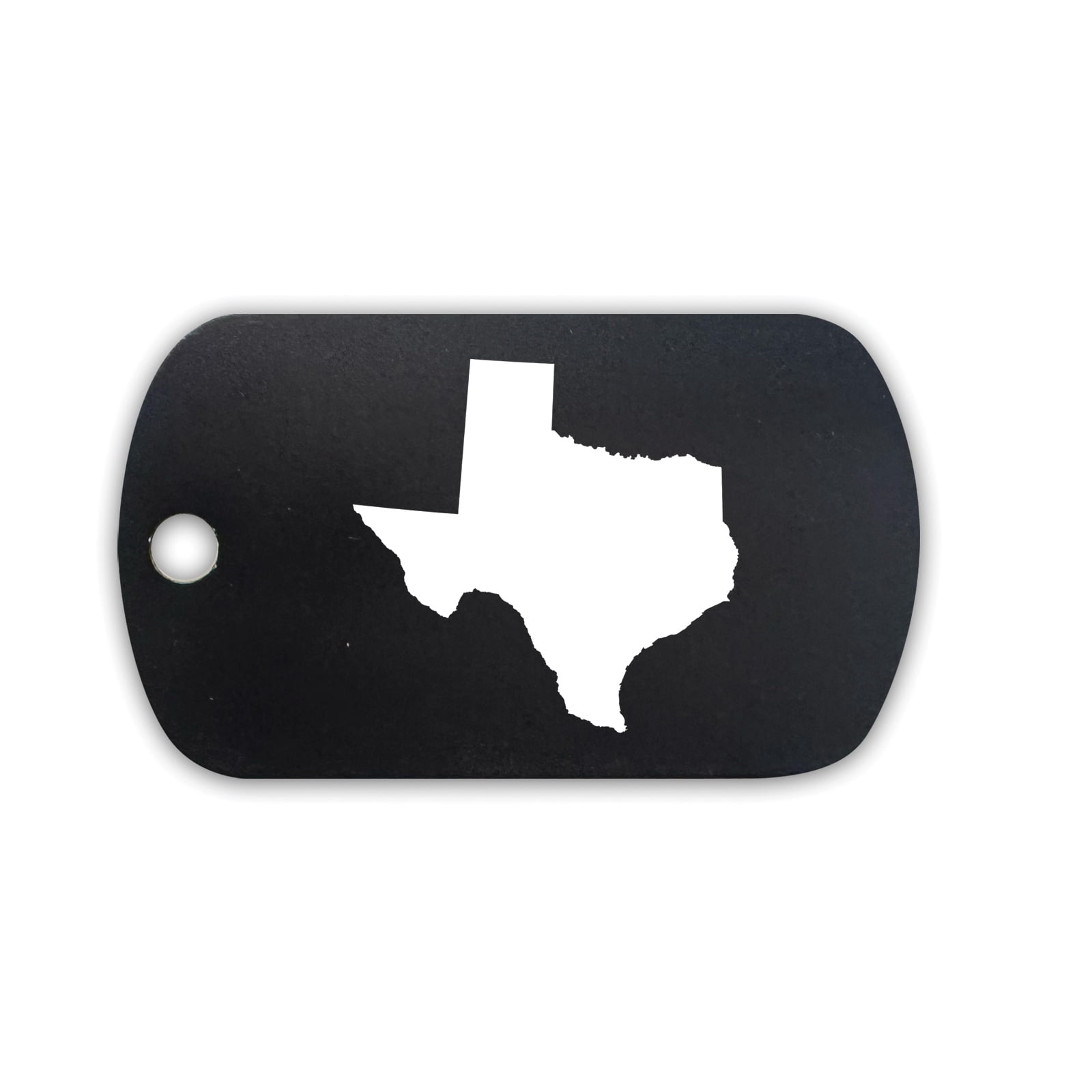 Texas Shaped GI Dog Tag Aluminum Keychain tx - Black - Walmart.com