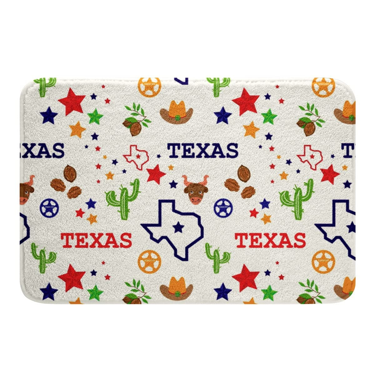 Texas Star Bath Mat Red White and Blue Stars Outdoor Rug Western Decor ...