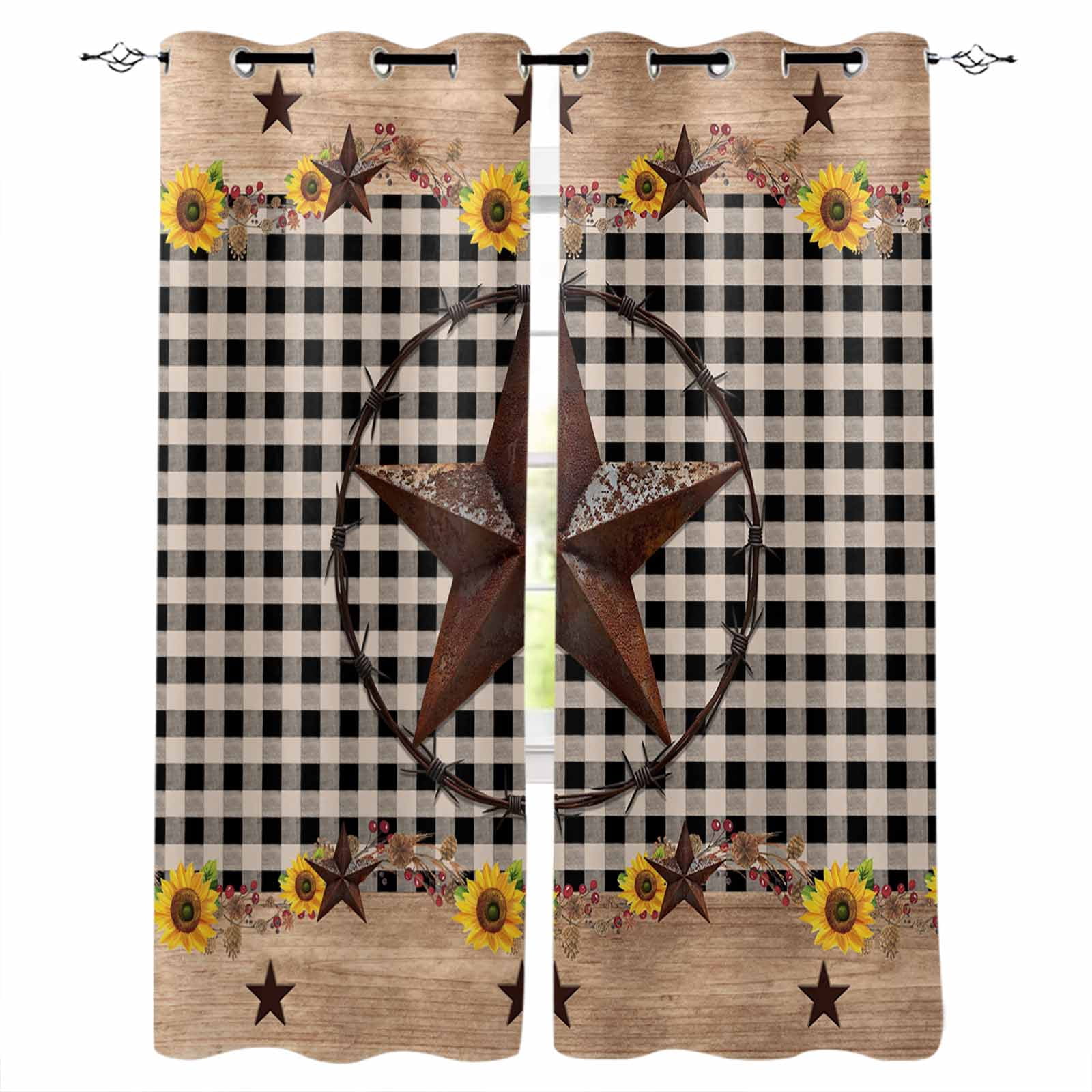 Texas Star Blackout Curtains 96 Inches Long for Bedroom, Farmhouse ...