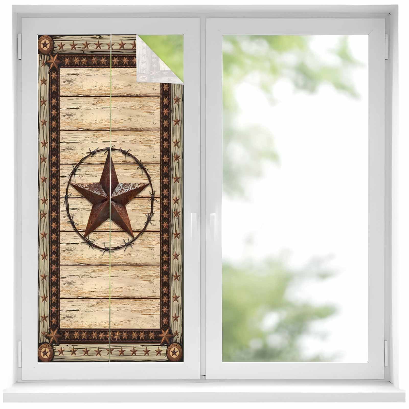Texas Star Brown Window Privacy Film, Country Star Rustic Vintage ...
