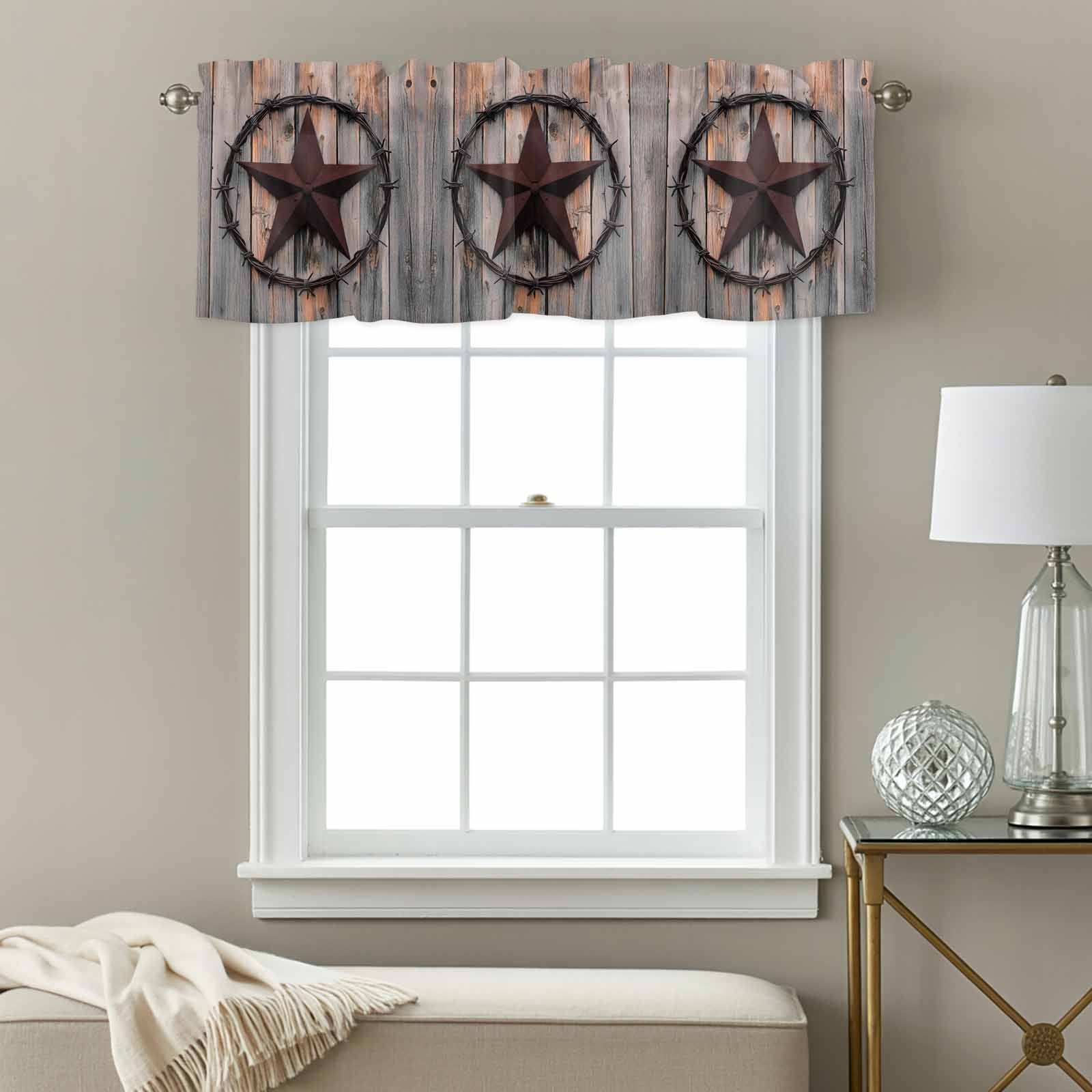Texas Star Brown Window Valance for Kitchen, Farmhouse Country Western ...