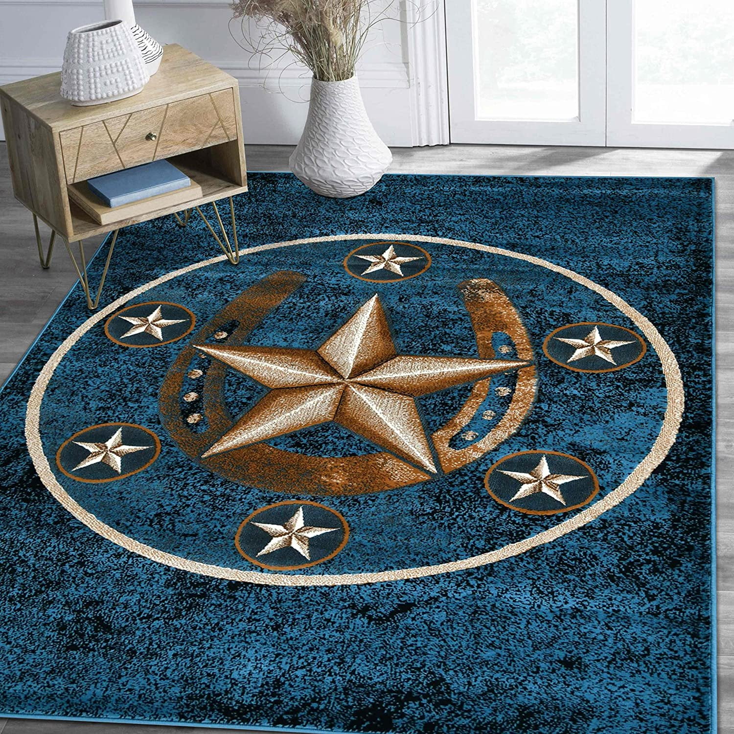 Texas Star, Cowboy Area Rug Livingroom, Dining Room & Cabin Lodge ...