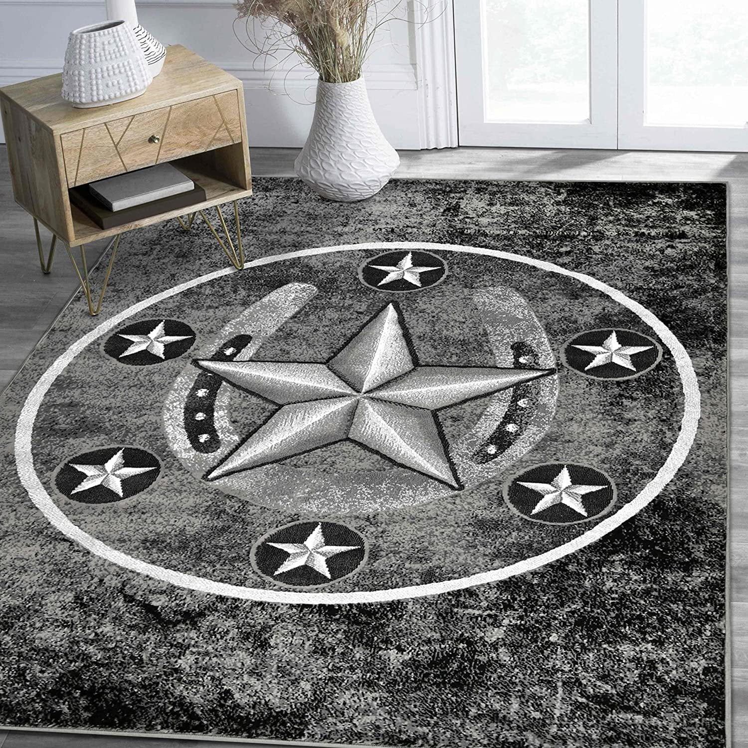 Texas Star, Cowboy Area Rug Livingroom, Dining Room & Cabin Lodge ...