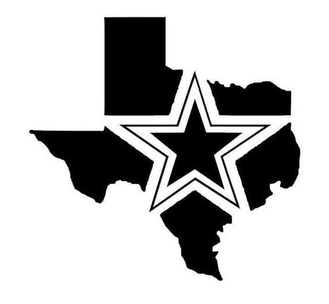 Texas Star Decal Sticker | 5.5-Inches By 5.4-Inches | Black Vinyl ...