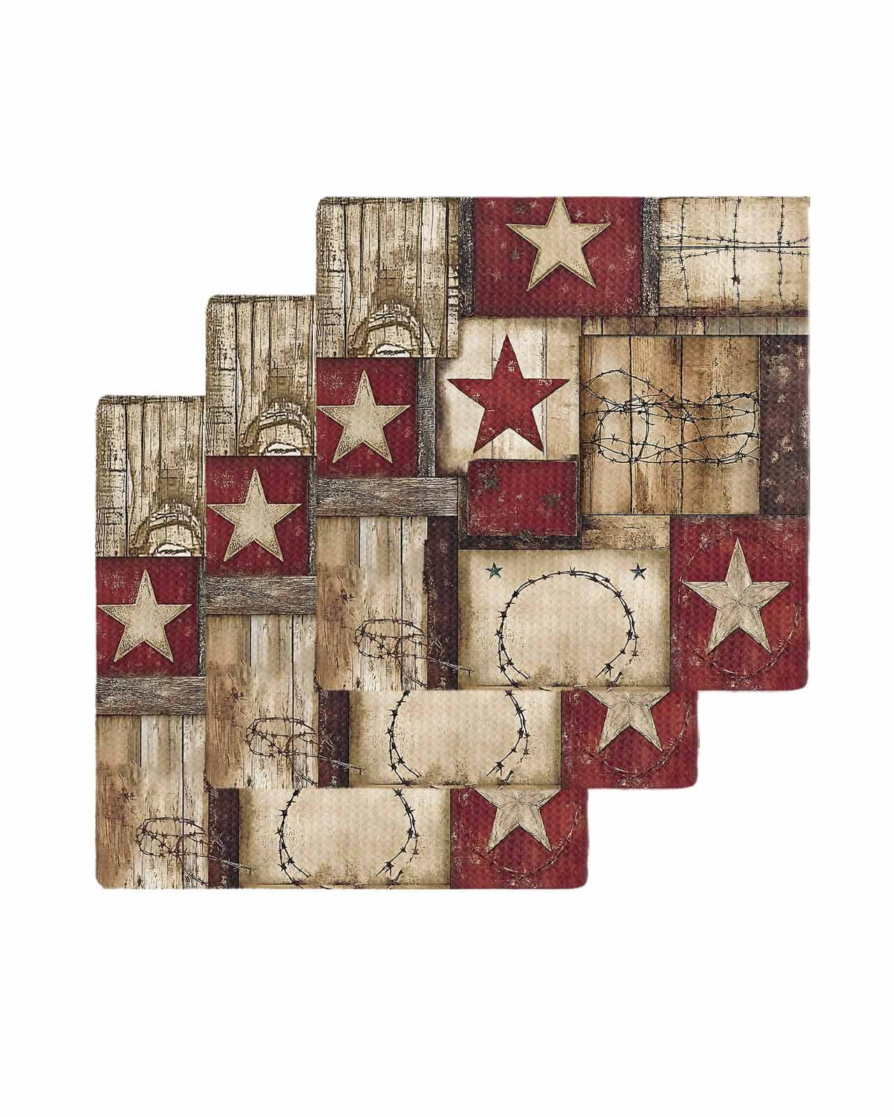 Texas Star Farm Kitchen Dish Towels for Drying Dishes Set of 3, Country ...