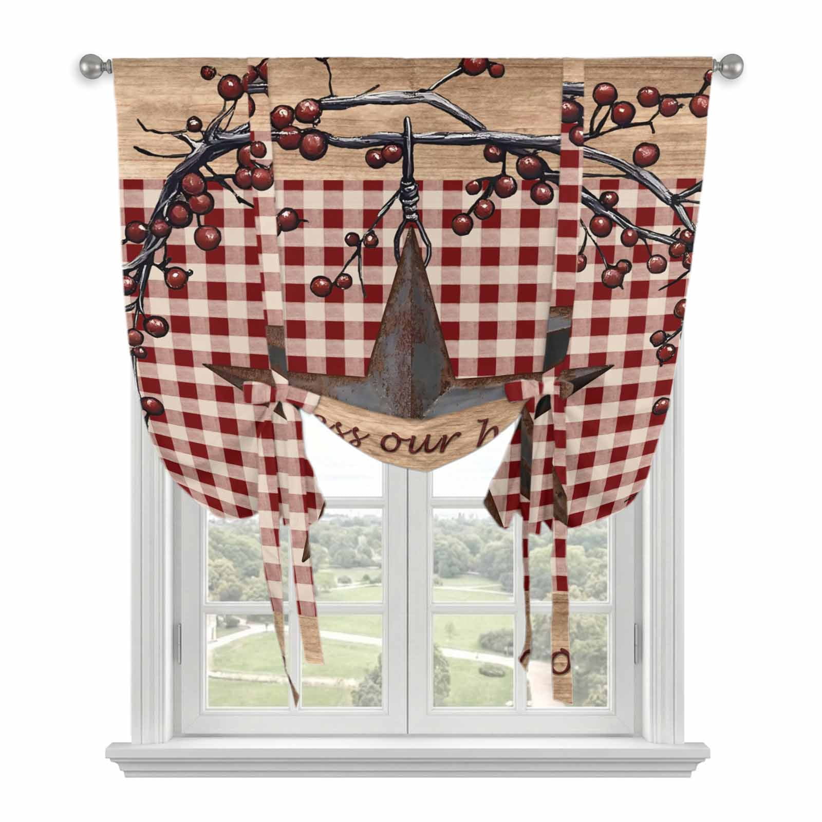 Texas Star Farmhouse Balloon Curtains for Windows, Bedroom Curtains 54 ...