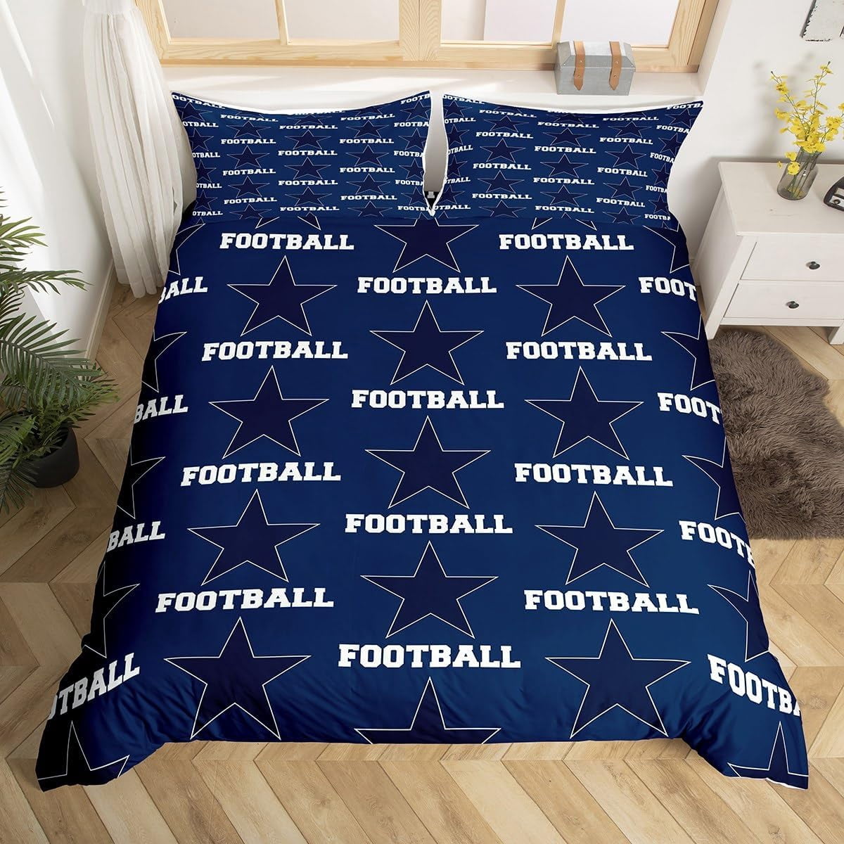 Texas Star Football Duvet Cover Set 79x90 inch ,American Football ...