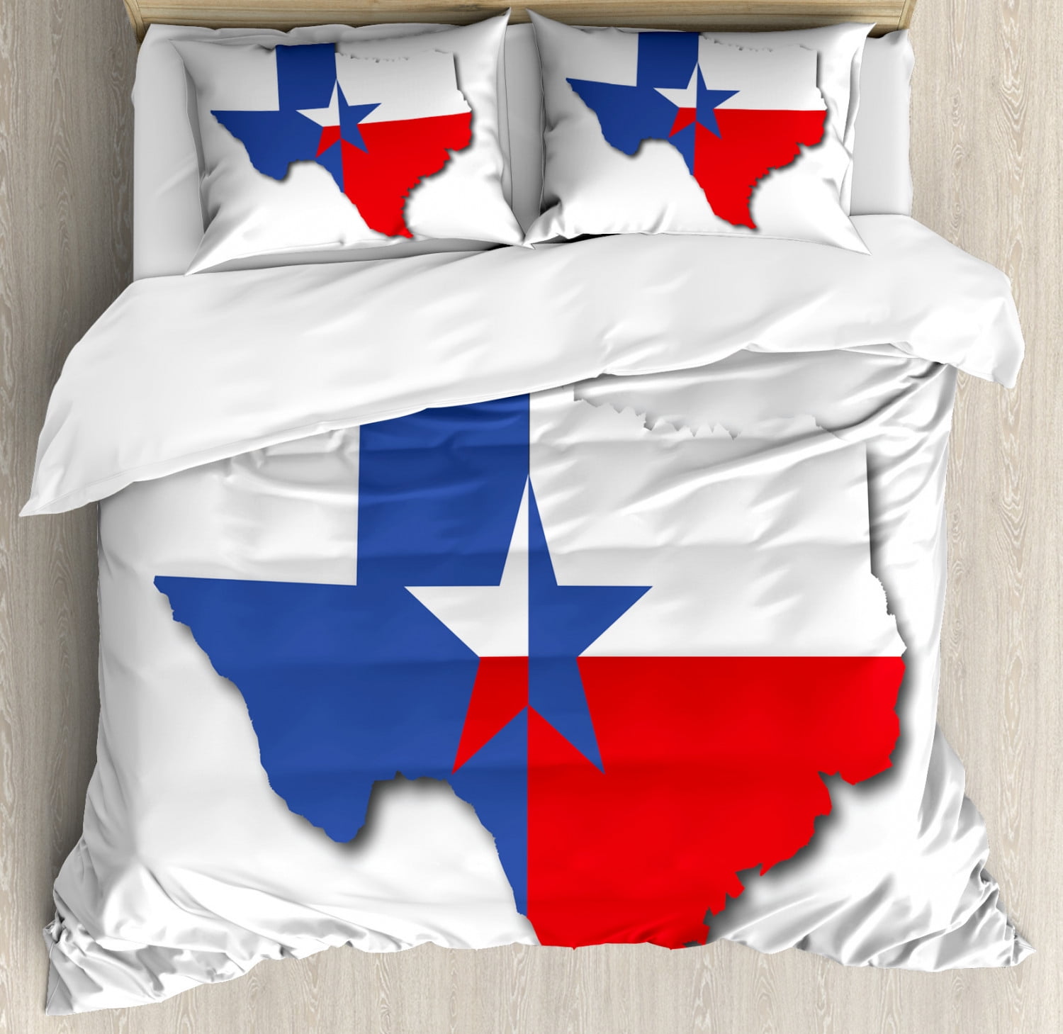 Texas Star King Size Duvet Cover Set, Outline of the Texas Map American ...
