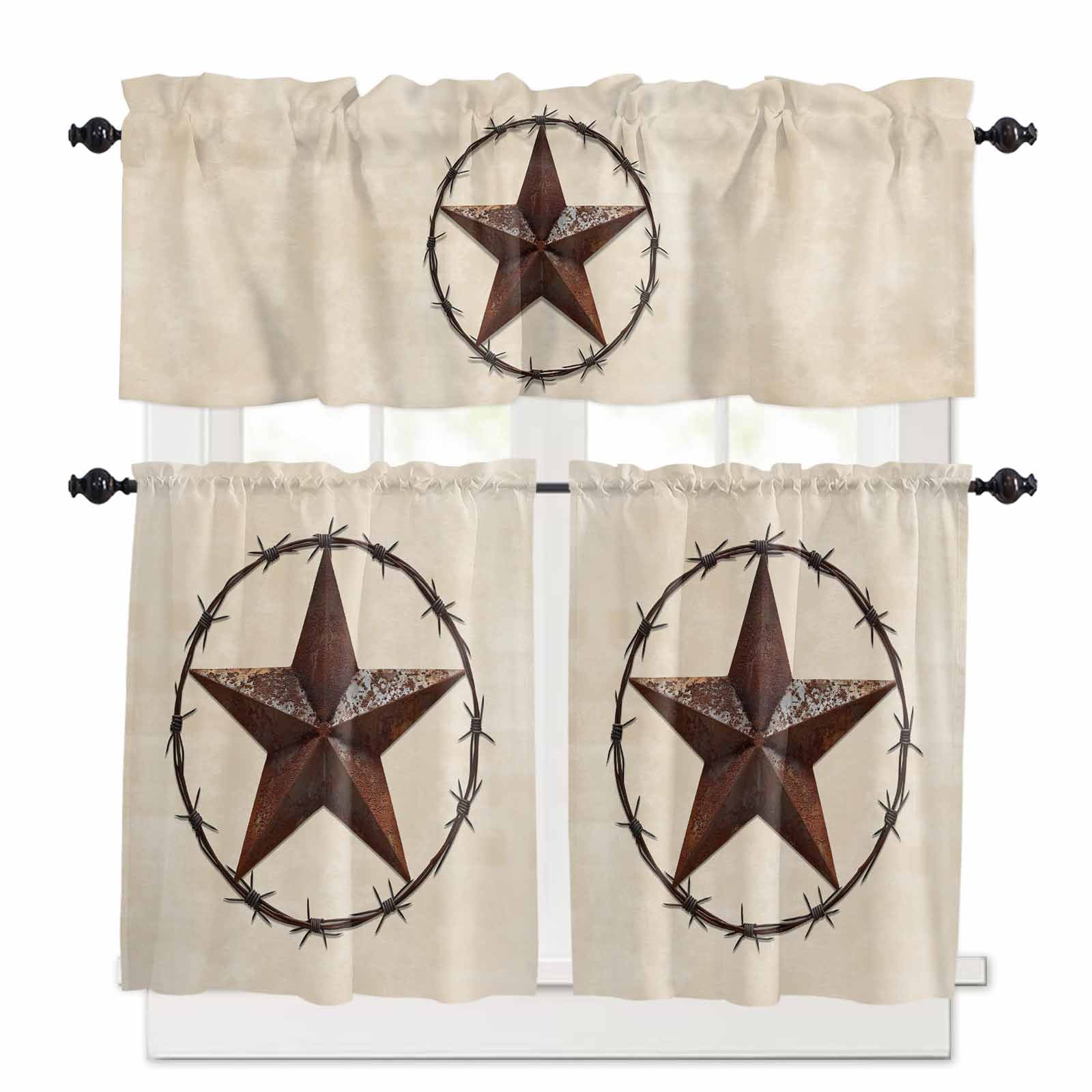 Texas Star Kitchen Curtains and Valances Set, Countryside Western ...