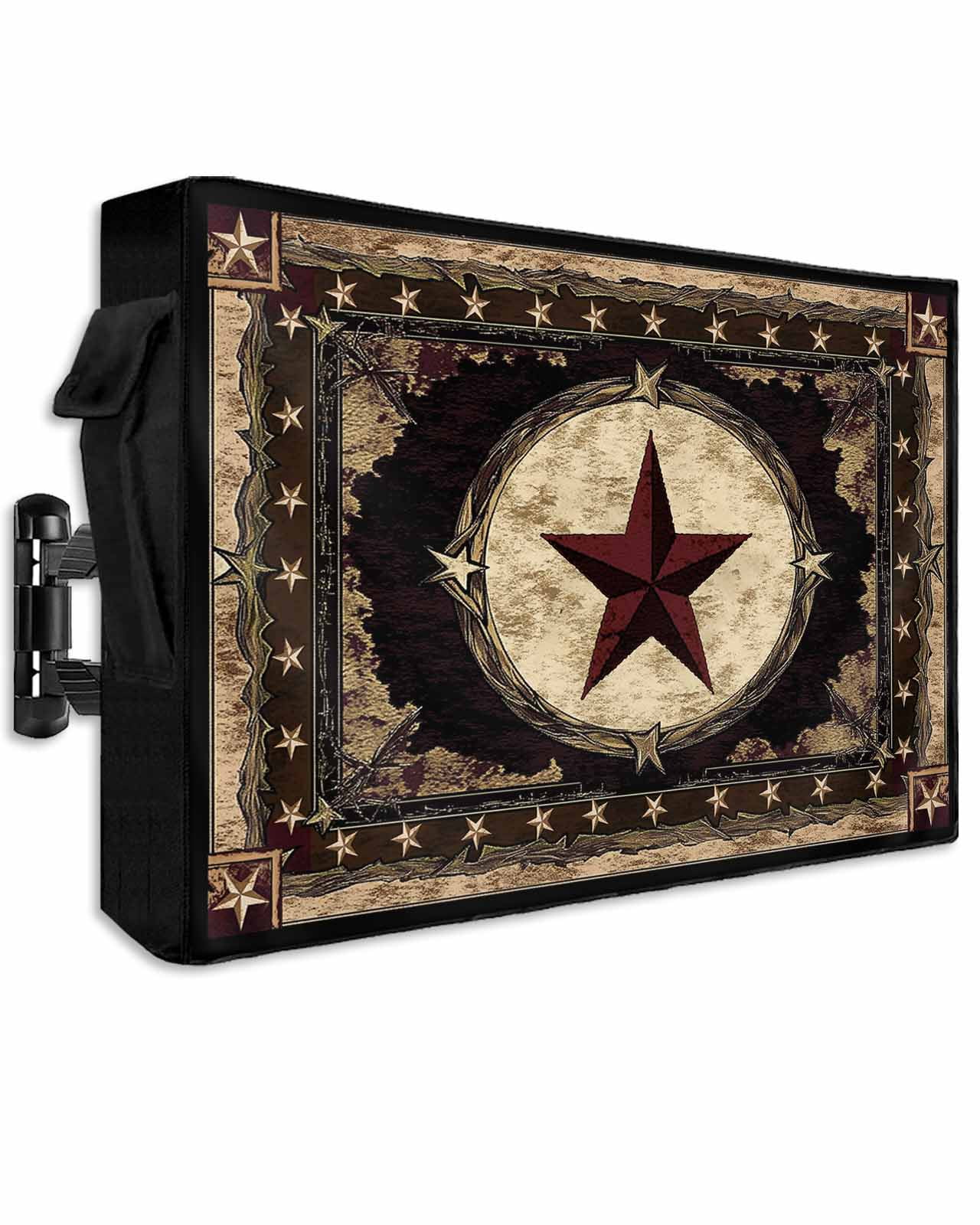 Texas Star Outdoor TV Cover 40 to 43 inch Western Retro Red Star Rustic ...