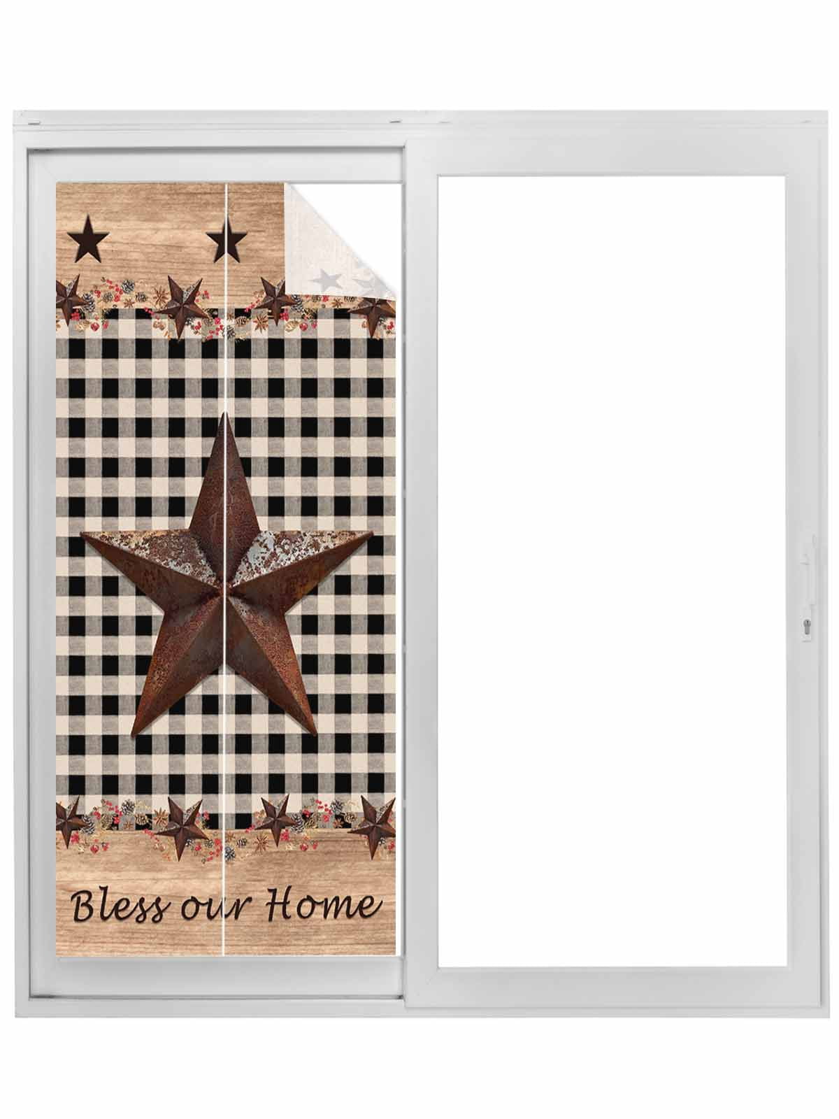Texas Star Plaid Window Privacy Film Stained Glass Window Film ...