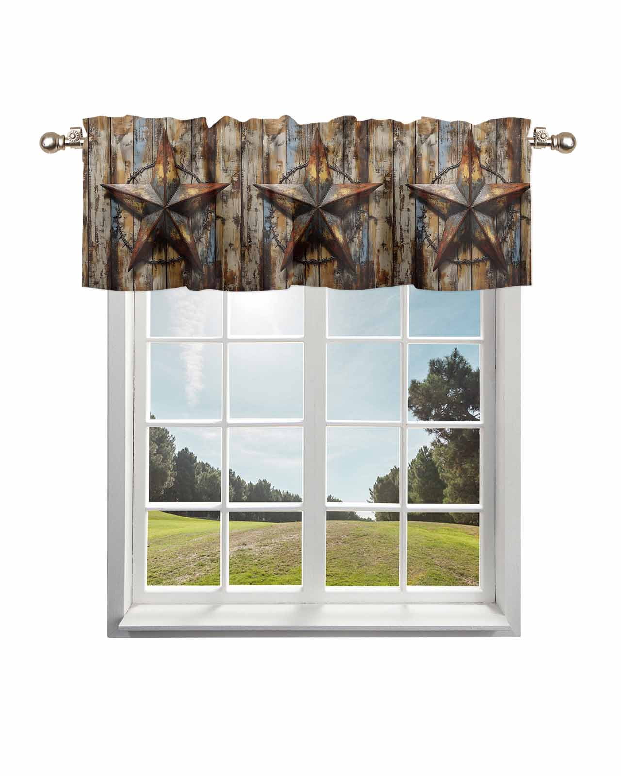 Texas Star Retro Curtain Valance for Windows/Living Room/Kitchen ...