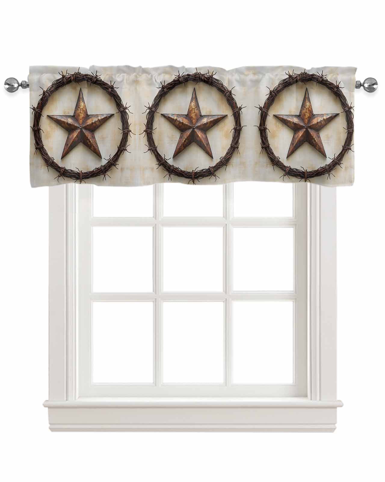 Texas Star Rustic Kitchen Valances for Windows Farmhouse Linen Window ...