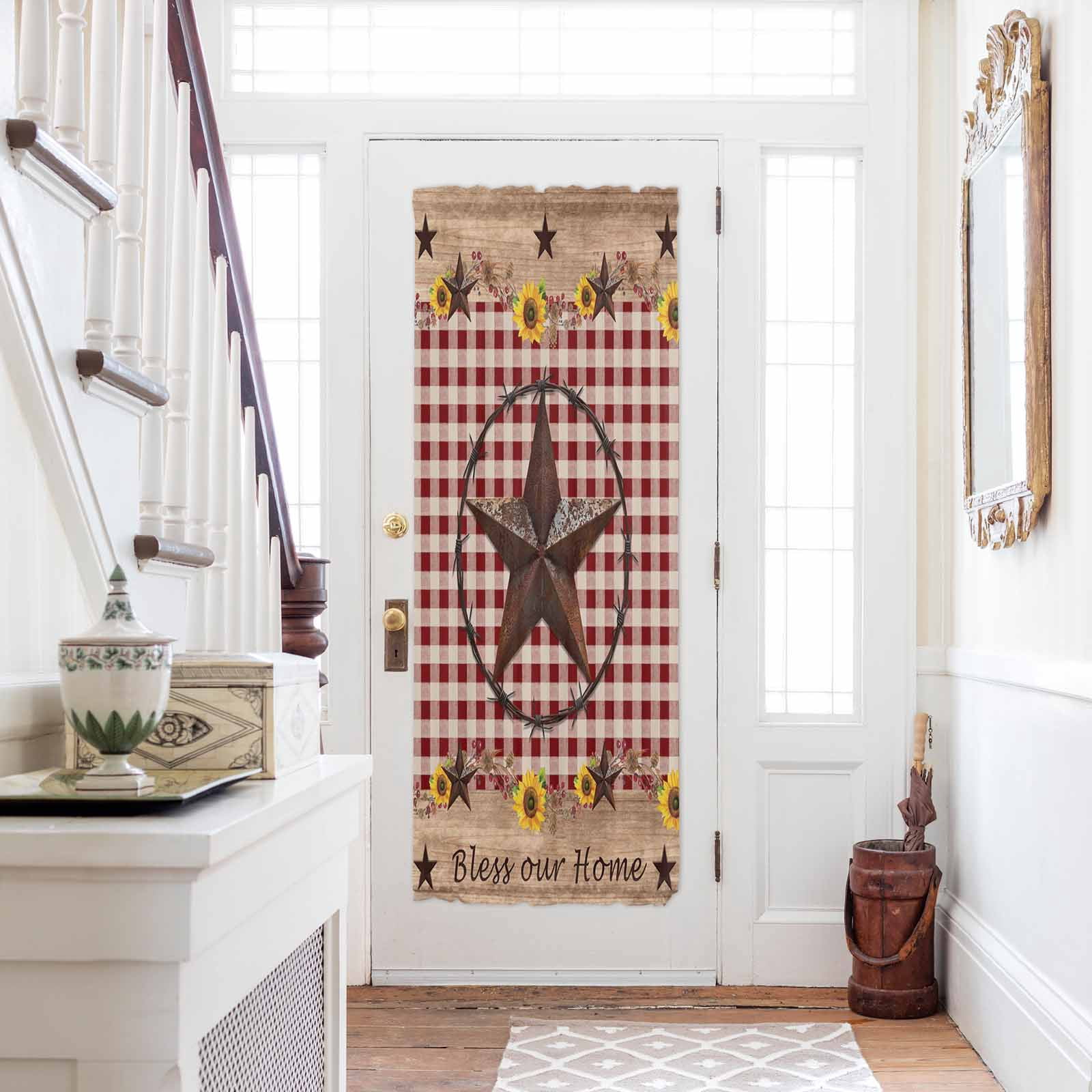 Texas Star Sunflower Door Curtains for Door Window, French Sidelight ...