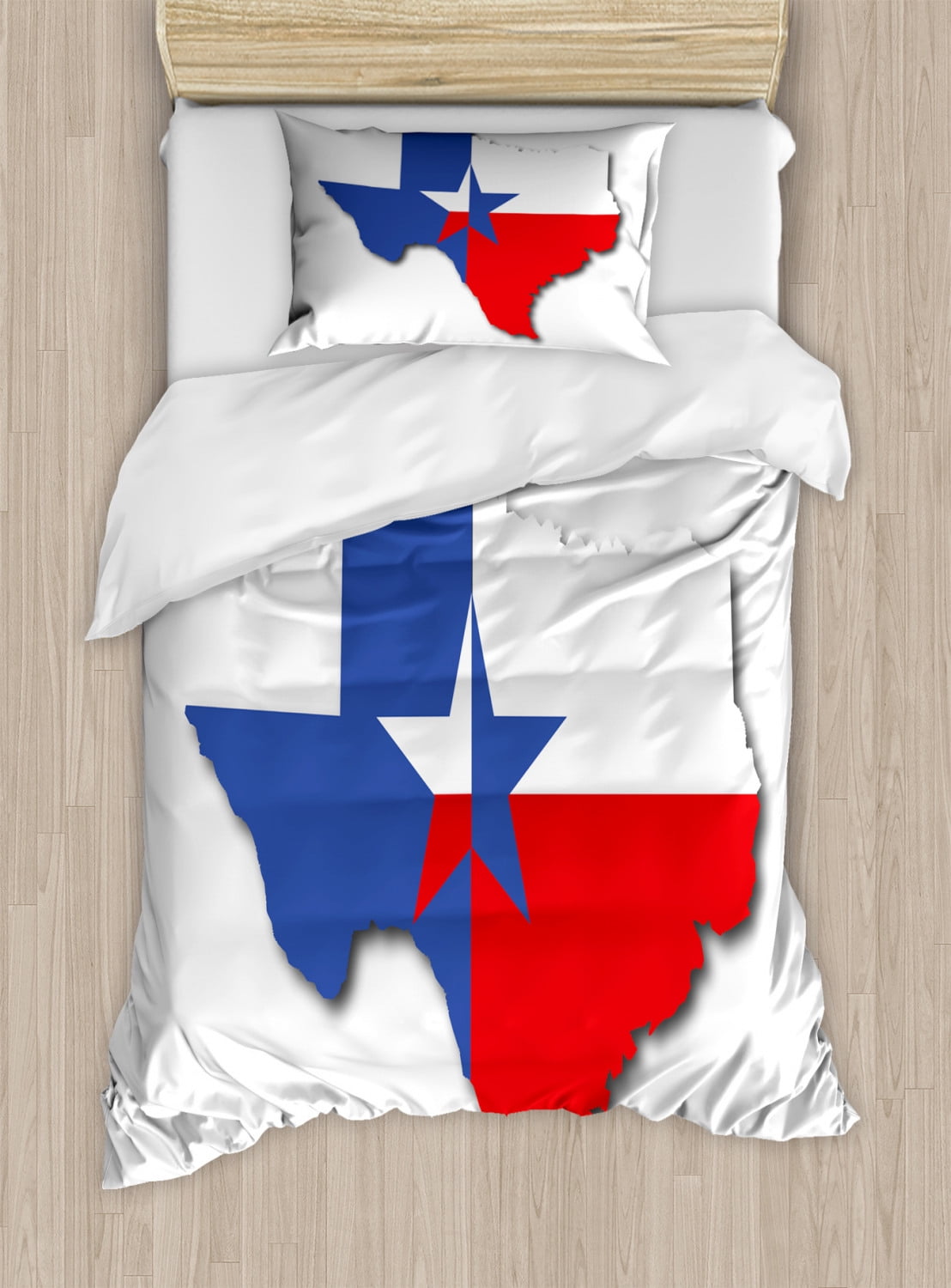 Texas Star Twin Size Duvet Cover Set, Outline of the Texas Map American ...
