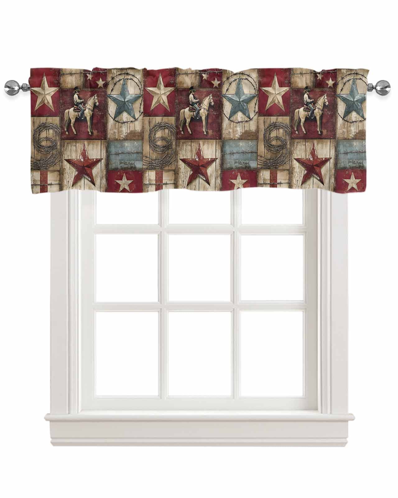Texas Star Vintage Kitchen Valances for Windows Farmhouse Linen Window ...