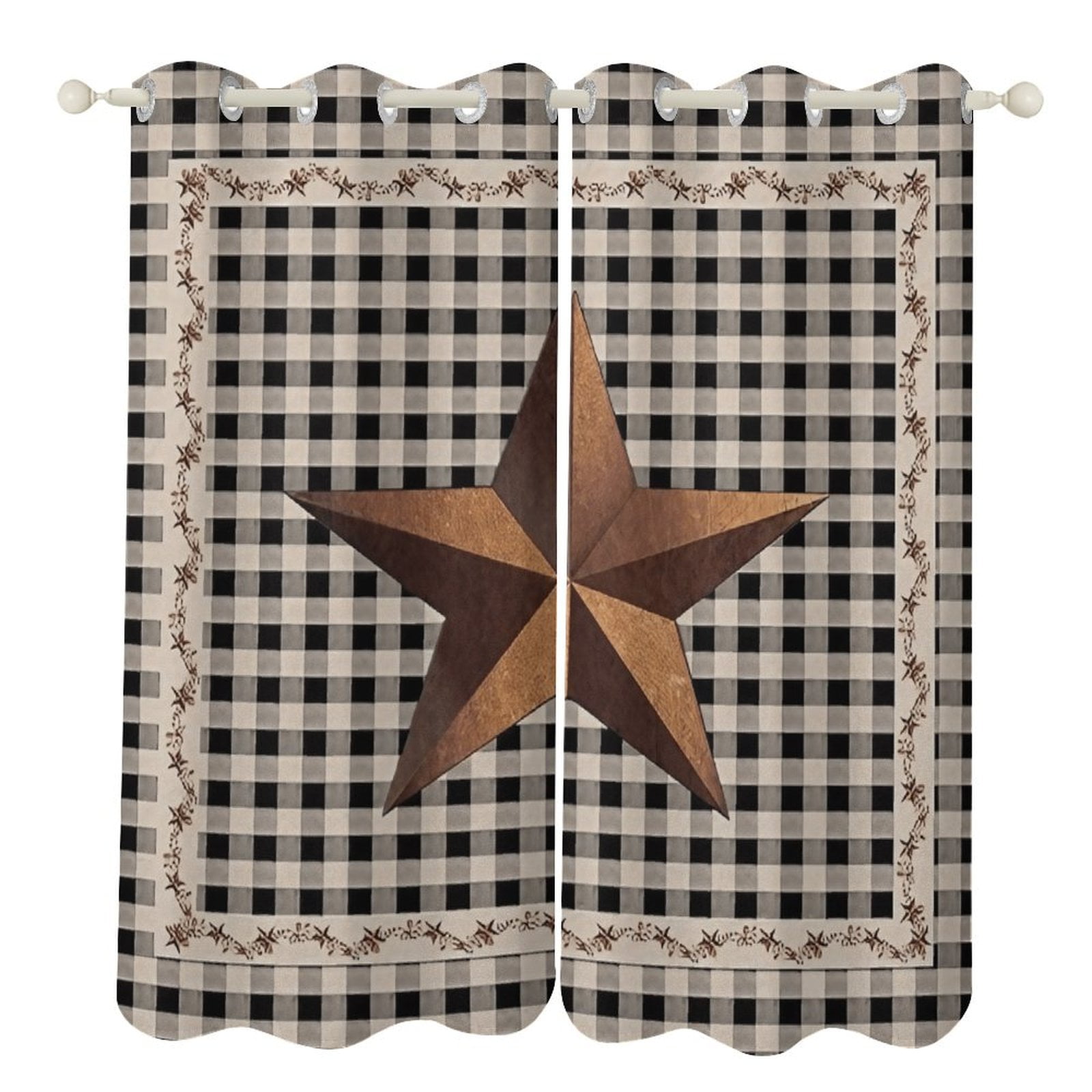 Texas Star Western 2 Panels 3D Printing Pattern Curtain for Bedroom ...