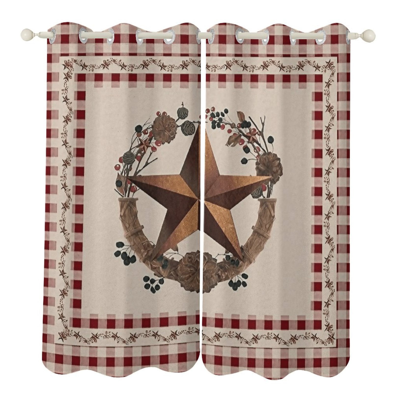 Texas Star Western 2 Panels Curtains for Bedroom Living Room Drapes ...