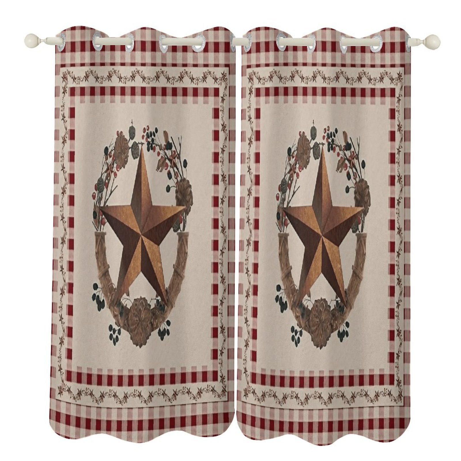 Texas Star Western 2pcs Blackout Curtains For Living Room Bedroom ...
