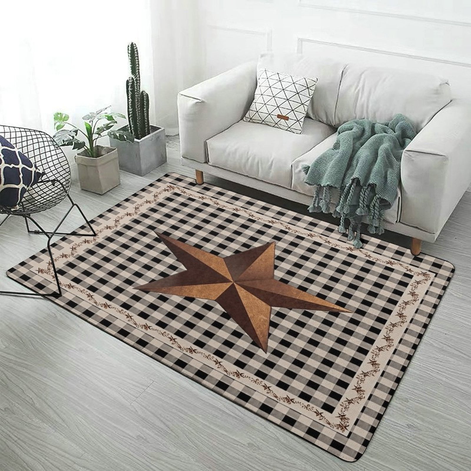 Texas Star Western Carpet Style Living Room Bedroom Rug Modern 3d Entry ...