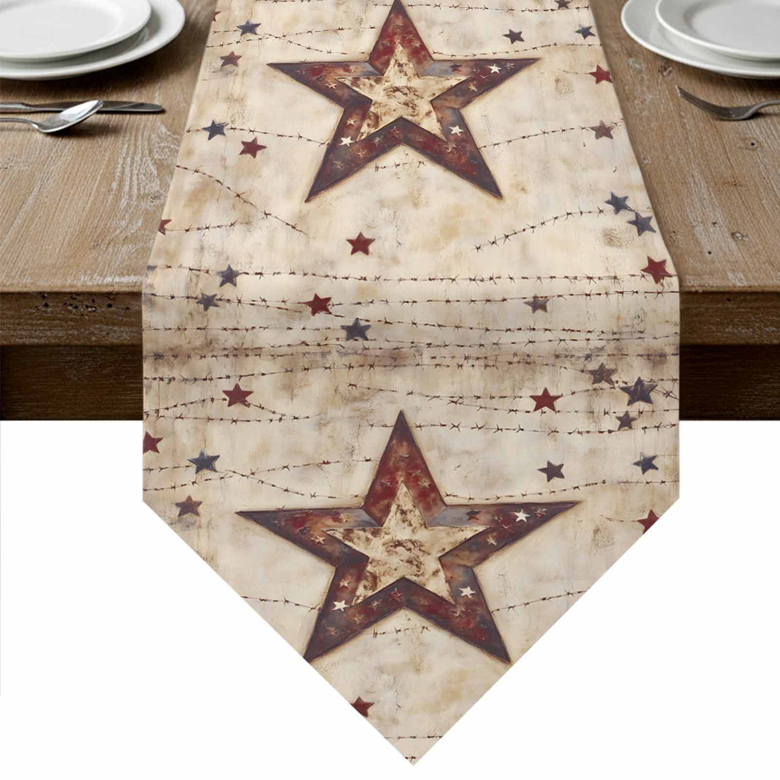 Texas Star Western Table Runner Linen Burlap Table Runner 70 Inches ...