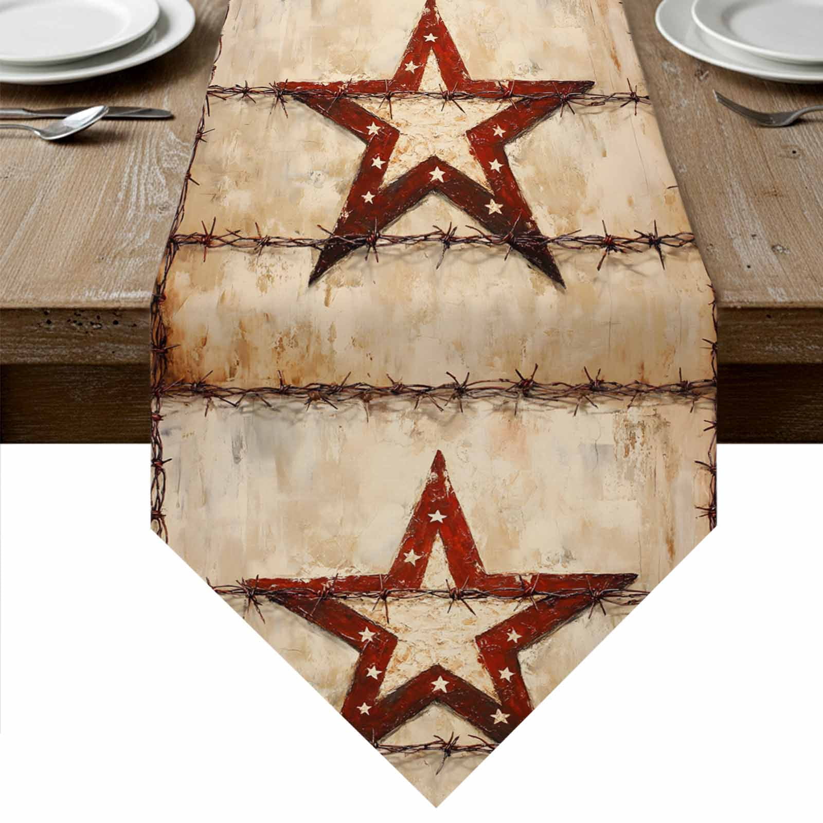 Texas Star Western Table Runner Linen Burlap Table Runner 72 Inches ...