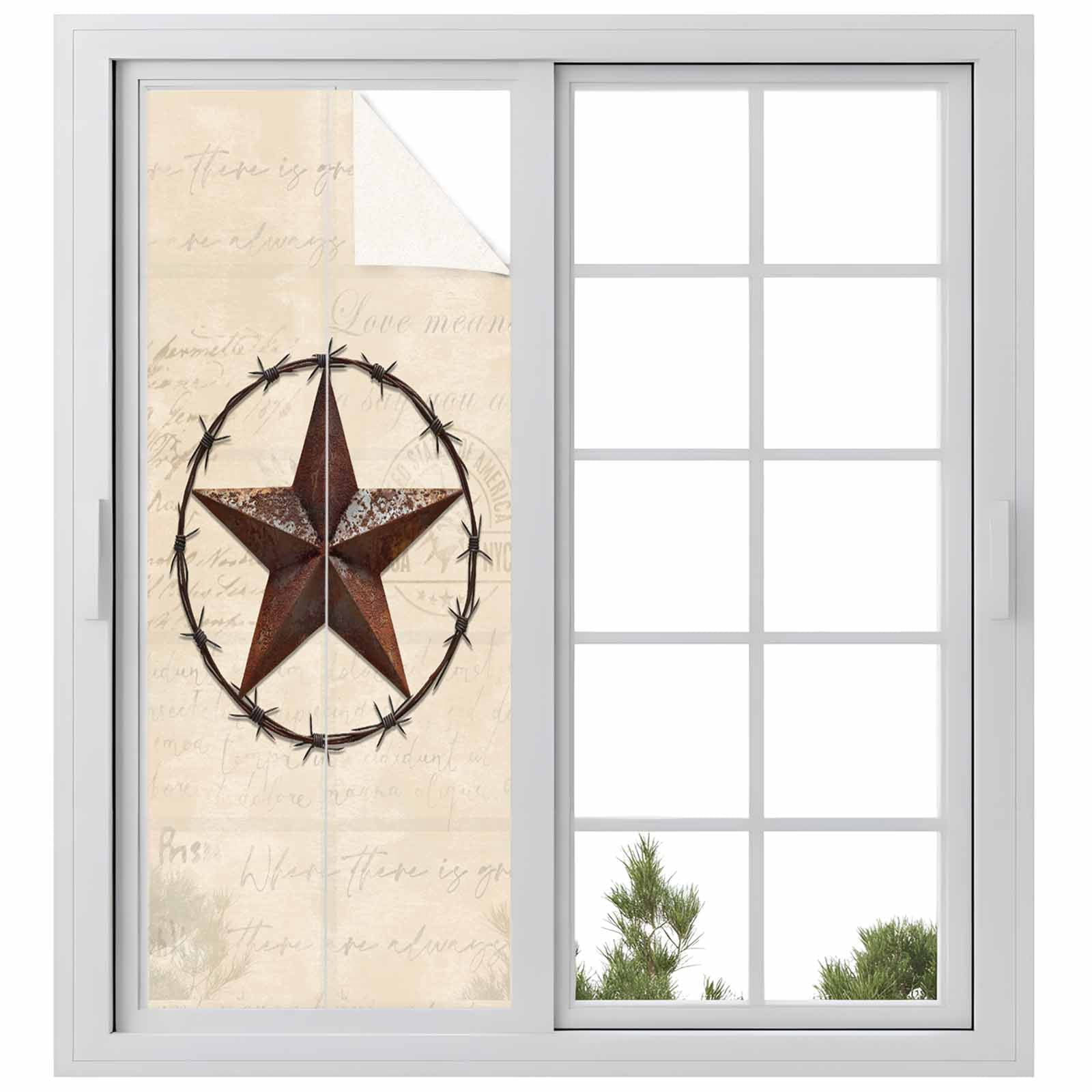 Texas Star Window Privacy Film Country Star Retro Background Decorative ...