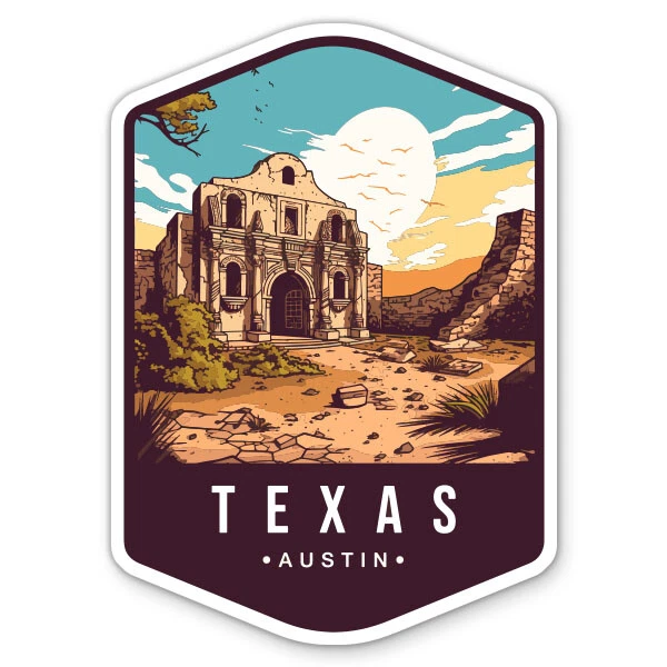 Texas State Badge Travel Sticker Phone Decal Water Bottle Stickers Car ...