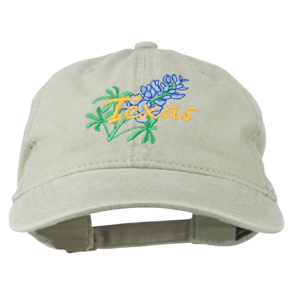 Texas State Bluebonnet Flower Embroidered Cap - Khaki OSFM - Walmart.com
