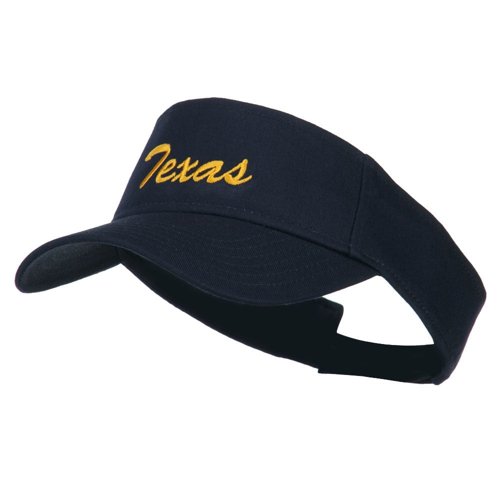 Texas State Embroidered Cotton Twill Sun Visor - Navy OSFM - Walmart.com