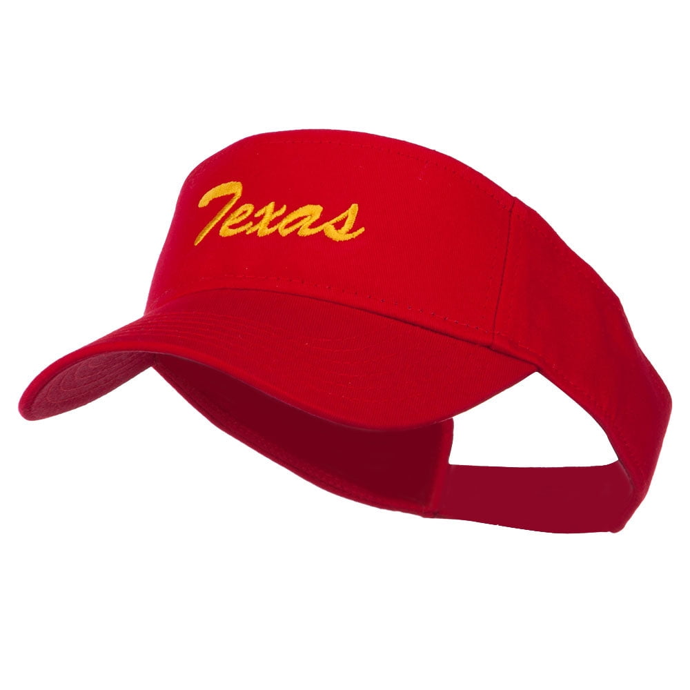 Texas State Embroidered Cotton Twill Sun Visor - Red OSFM - Walmart.com