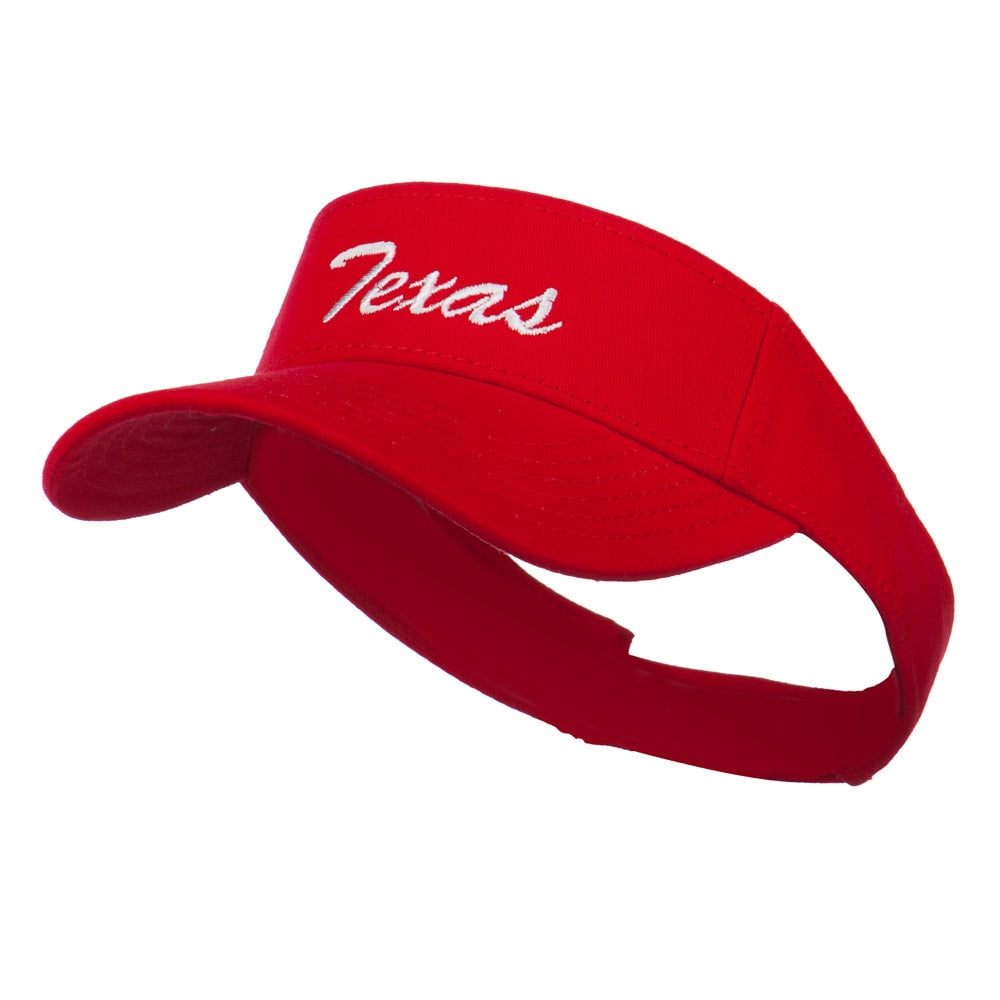 Texas State Embroidered Visor - Red OSFM - Walmart.com