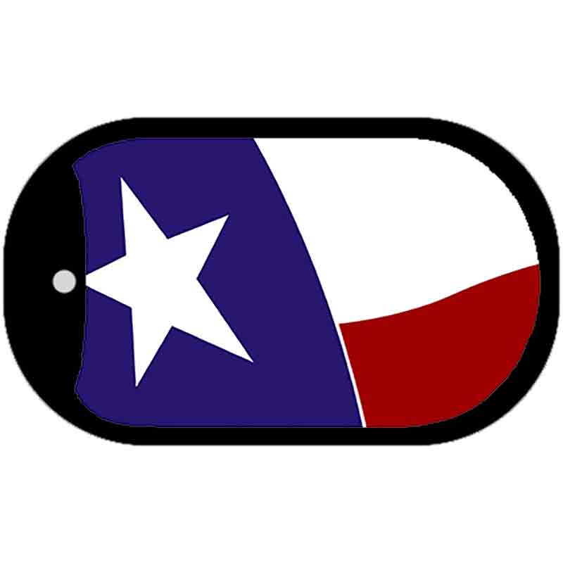 Texas State Flag Metal Novelty Dog Tag Necklace DT-533 2" x 1" Dog Tag ...