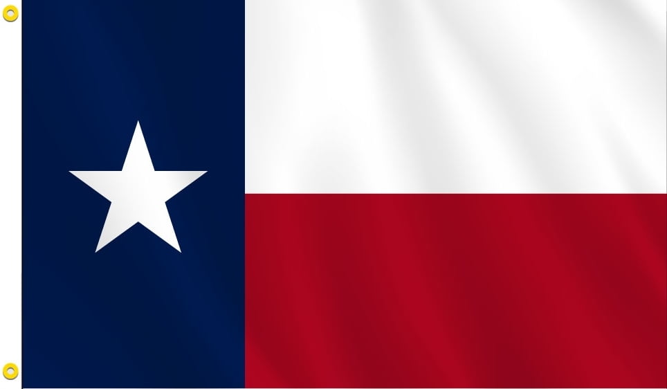 Texas State Flag, Nylon, 3' x 5', 100% Made in USA, Canvas Header ...