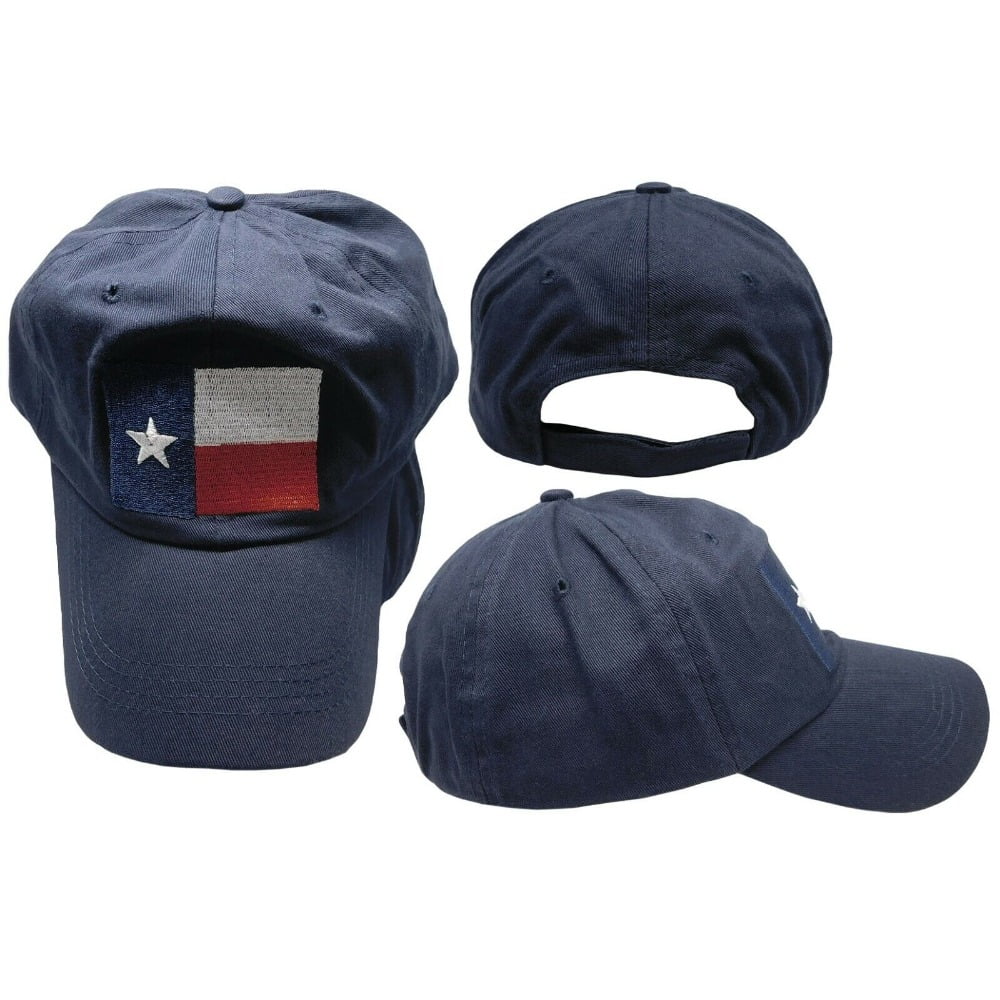 Texas State Flag Patch Navy Blue Cotton Adjustable Embroidered Cap Hat ...