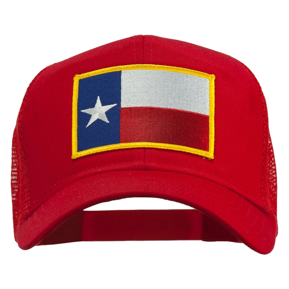 Texas State Flag Patched Mesh Cap - Red OSFM - Walmart.com