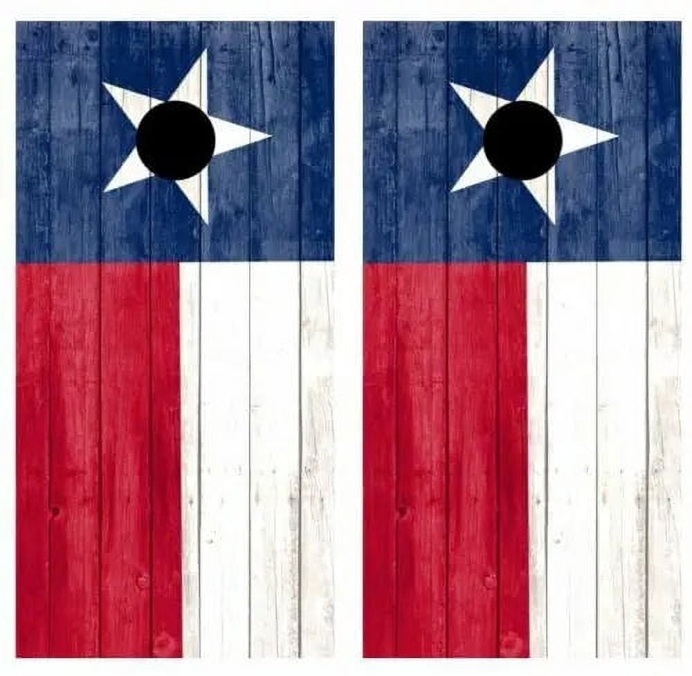 Texas State Flag Rustic Barnwood Cornhole Wood Board Skin Wraps FREE L ...