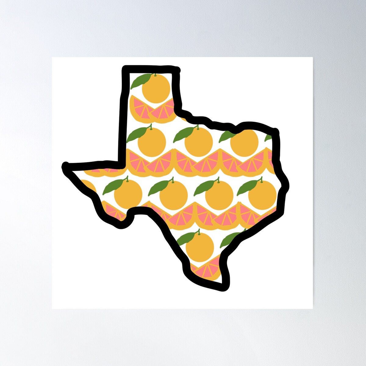 Texas State Fruit - Grapefruit Poster Wall Art, Modern Wall Decor For ...