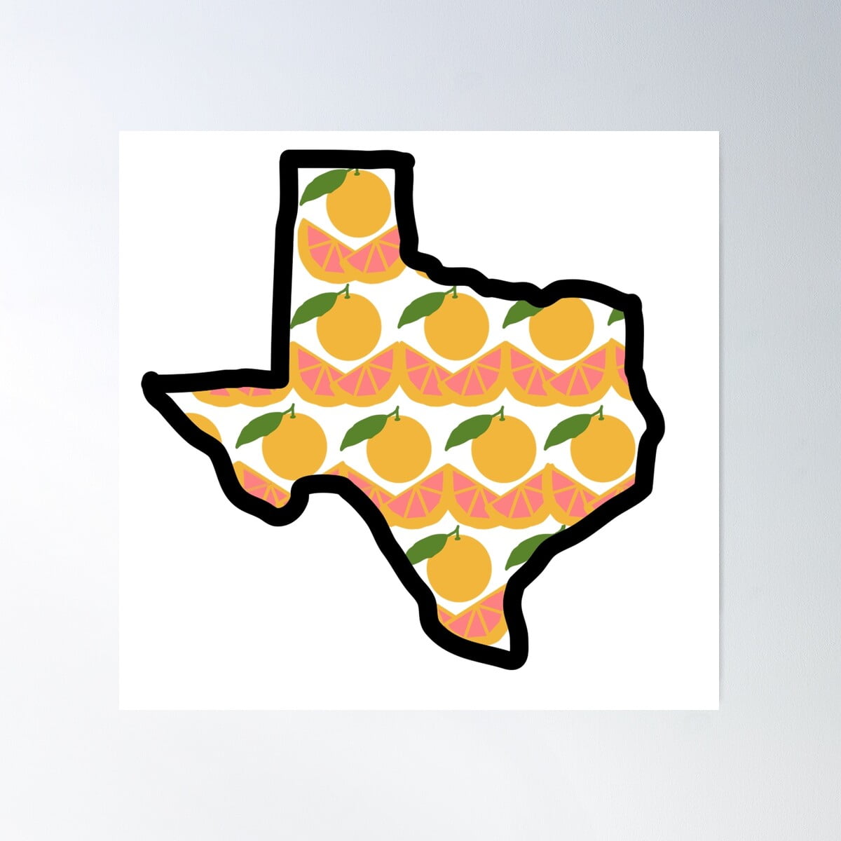 Texas State Fruit - Grapefruit Poster Wall Art, Modern Wall Decor For ...