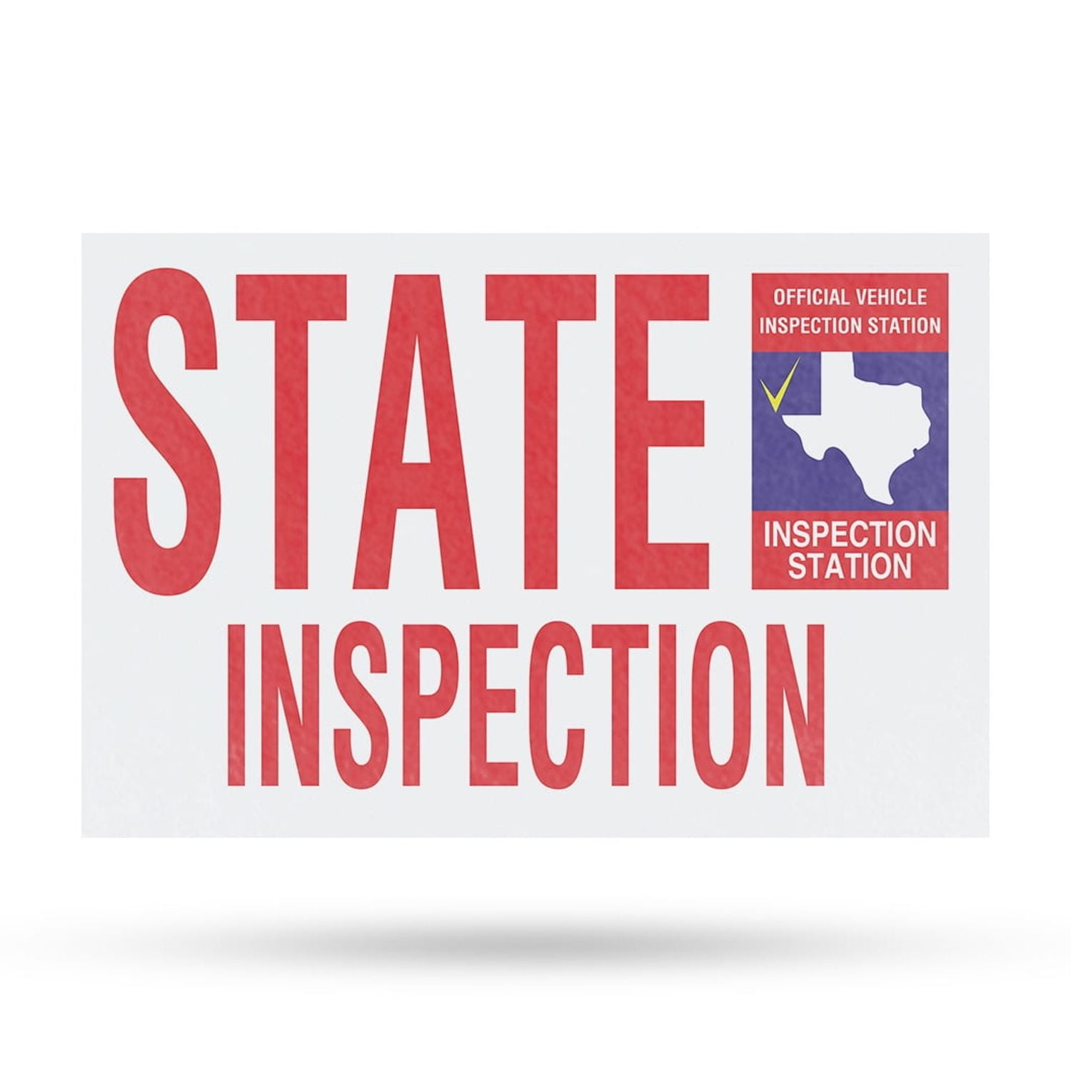 Texas State Inspection Vinyl Decal 18 Inch x 24 Inch Weatherproof Heavy ...