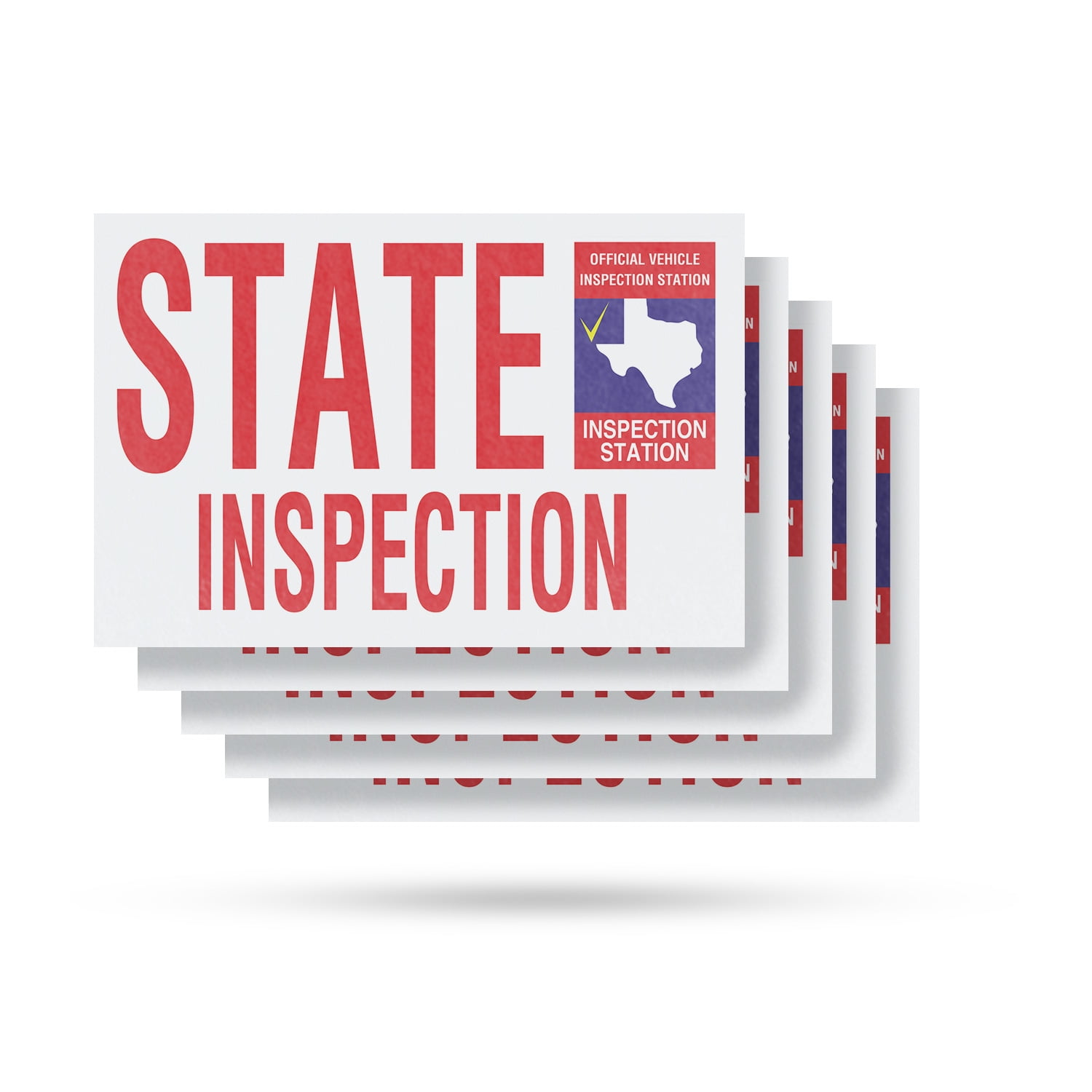 Texas State Inspection Vinyl Decal 5 Pack of 18 Inch x 24 Inch ...