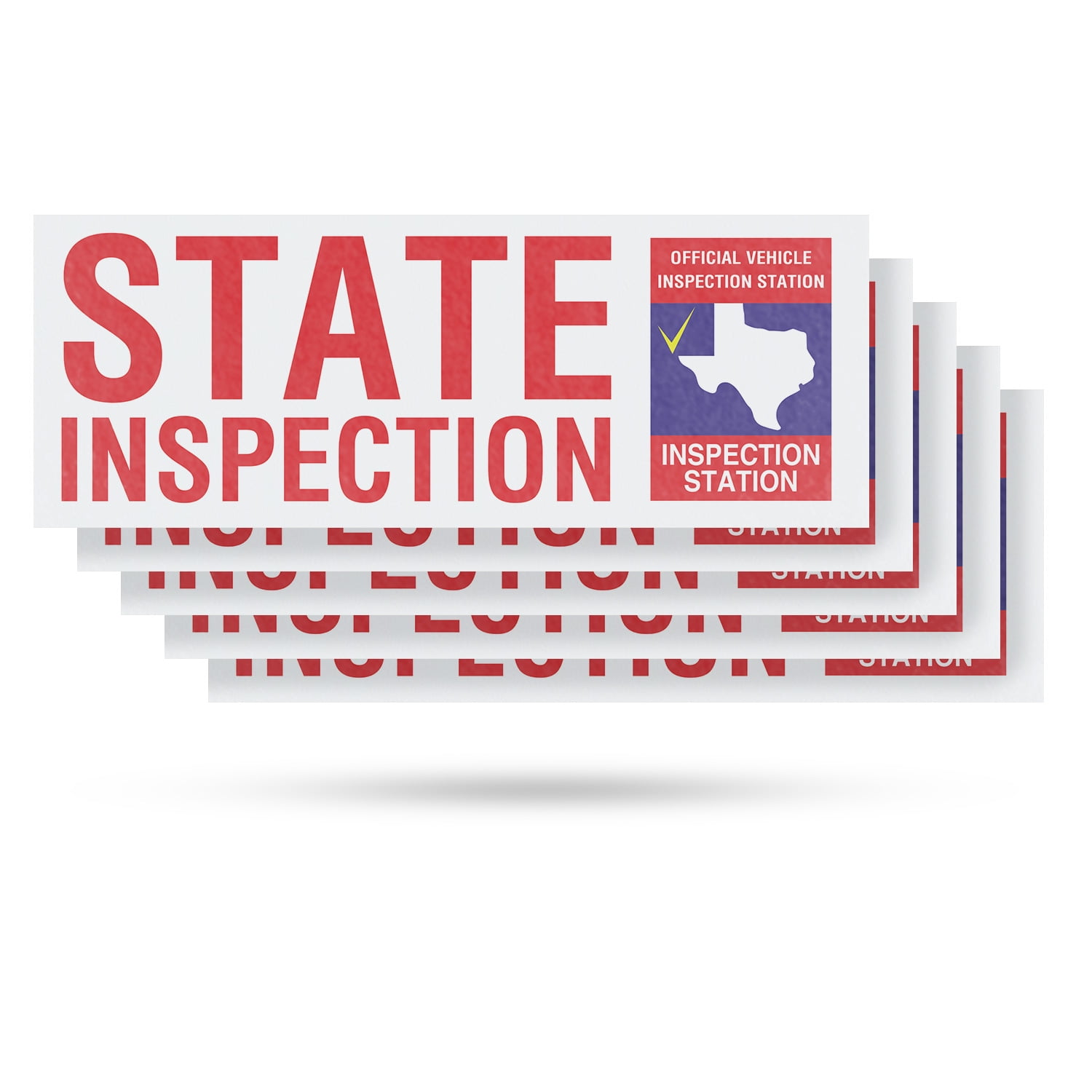 Texas State Inspection Vinyl Decal 5 Pack of 24 Inch x 9 Inch ...