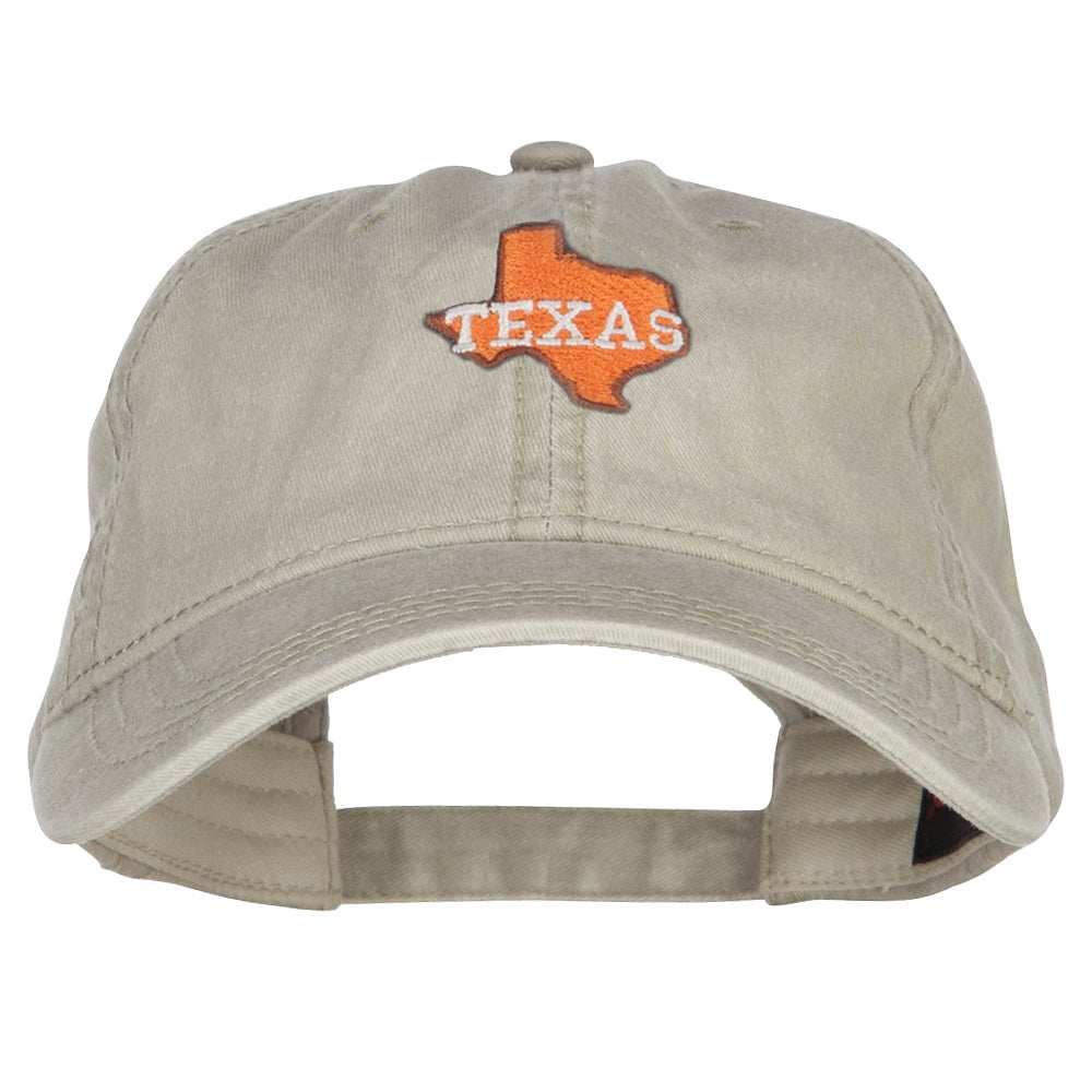 Texas State Map Embroidered Washed Cap - Stone OSFM - Walmart.com