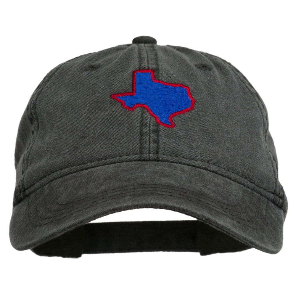 Texas State Map Embroidered Washed Cotton Cap - Black OSFM - Walmart.com